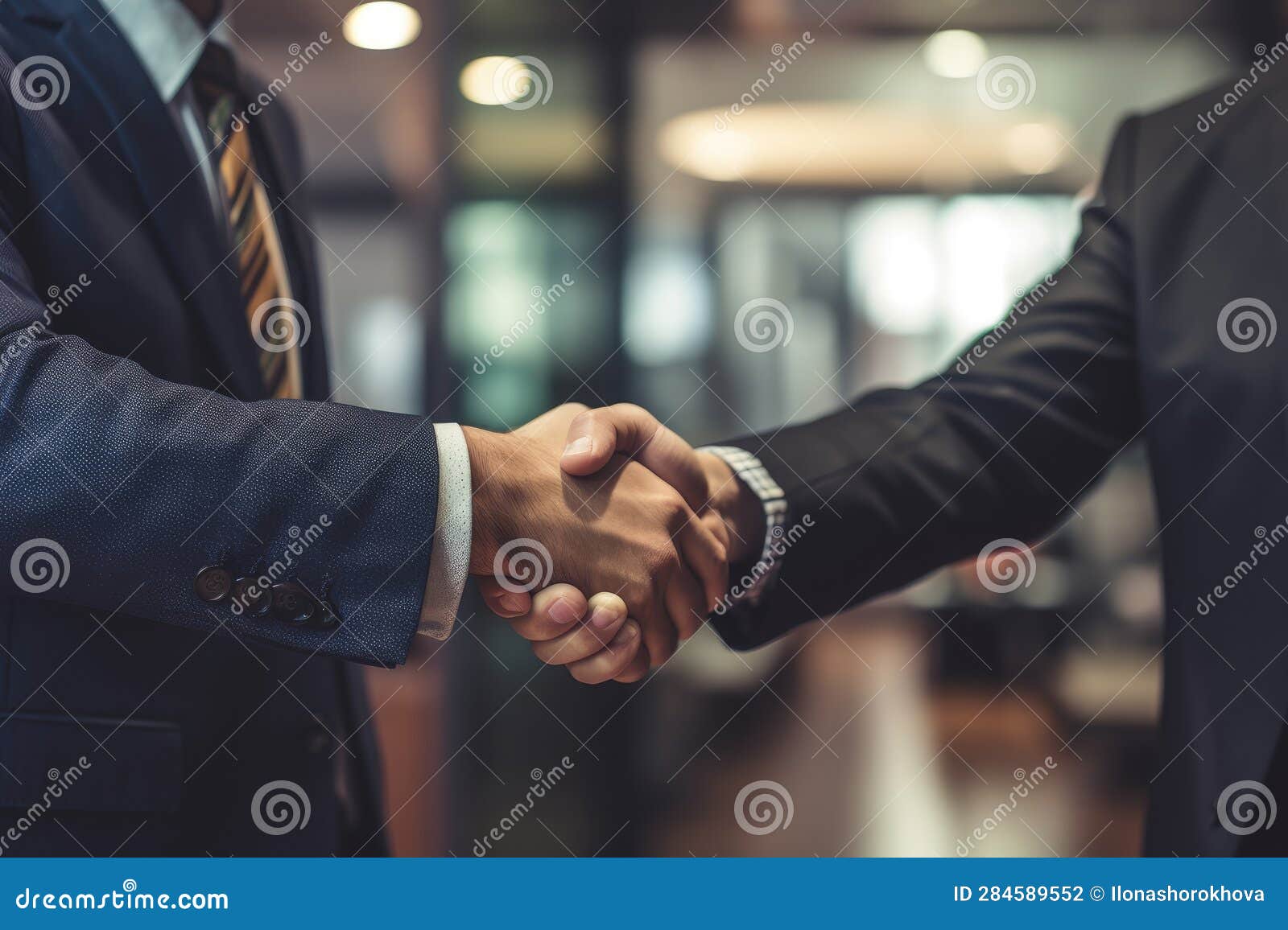 Unrecognizable Businessmen Shaking Hands, AI Generated Stock ...