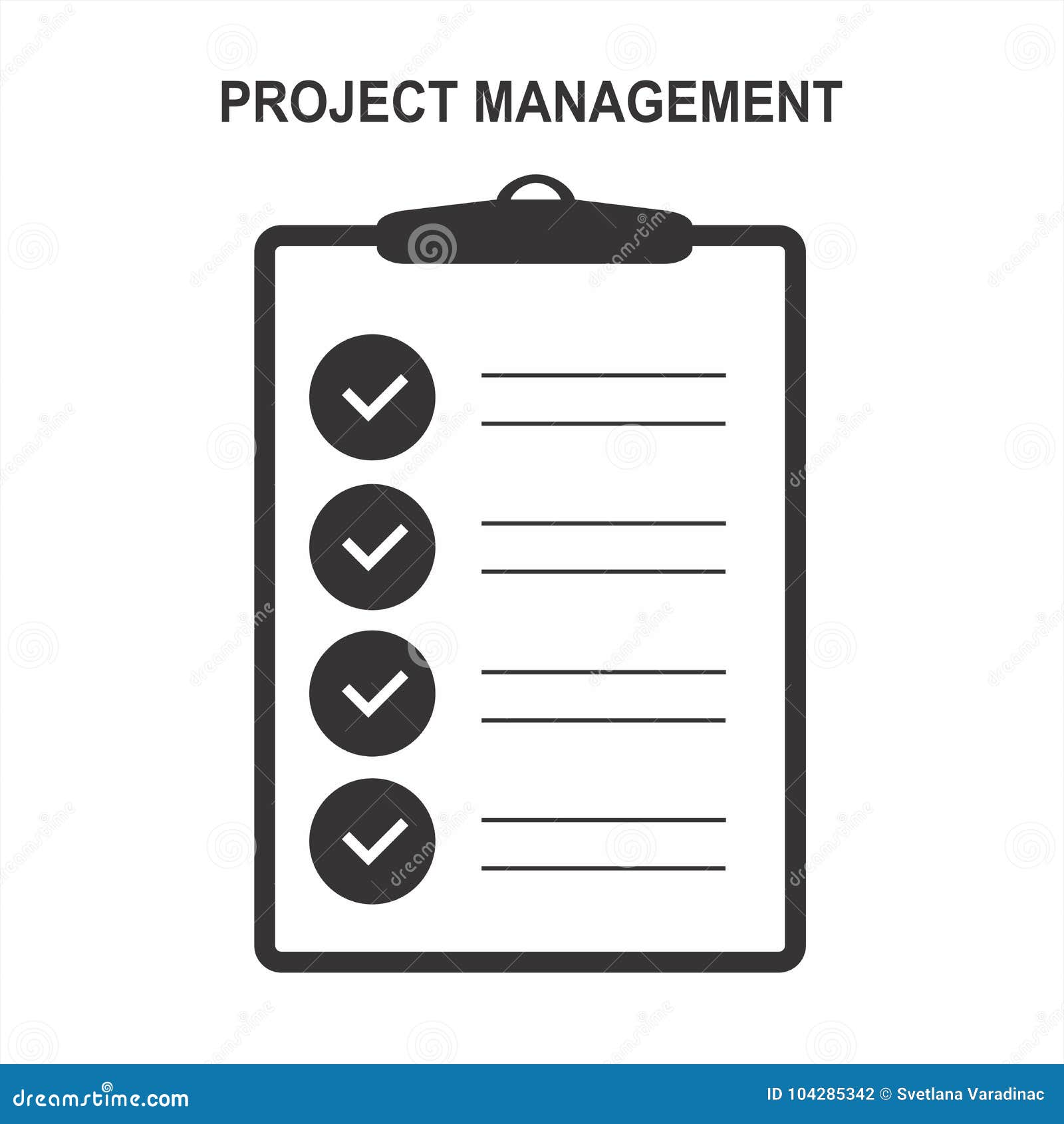 Project Management Vector Flat Icon. Stock Vector - Illustration of ...