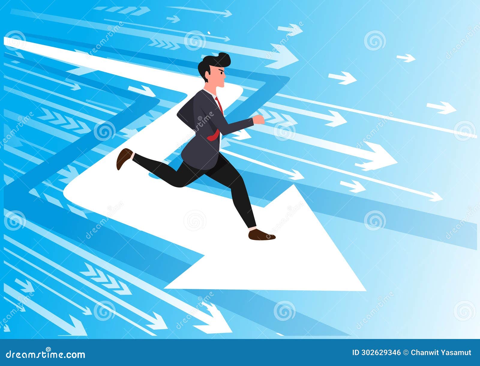 Business Concept Vector Illustration. Success, Race, Competition ...