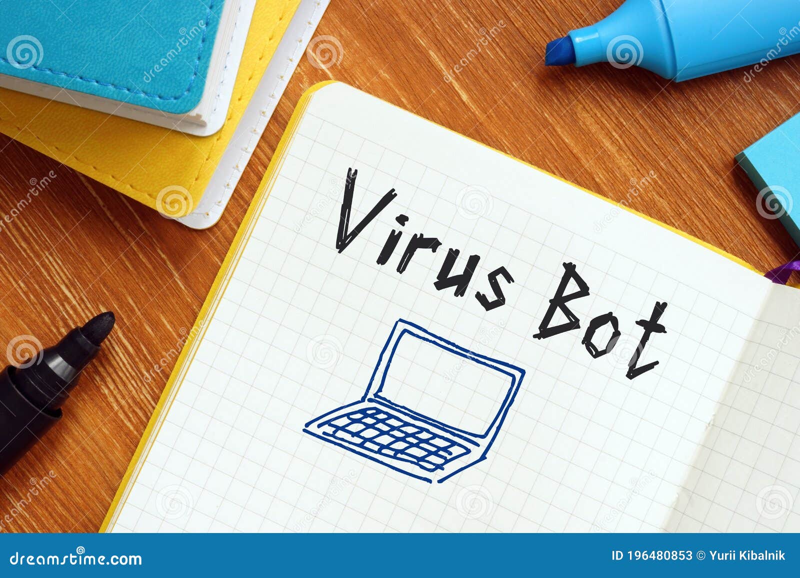 Business Concept about Virus Bot with Inscription on the Page Stock ...