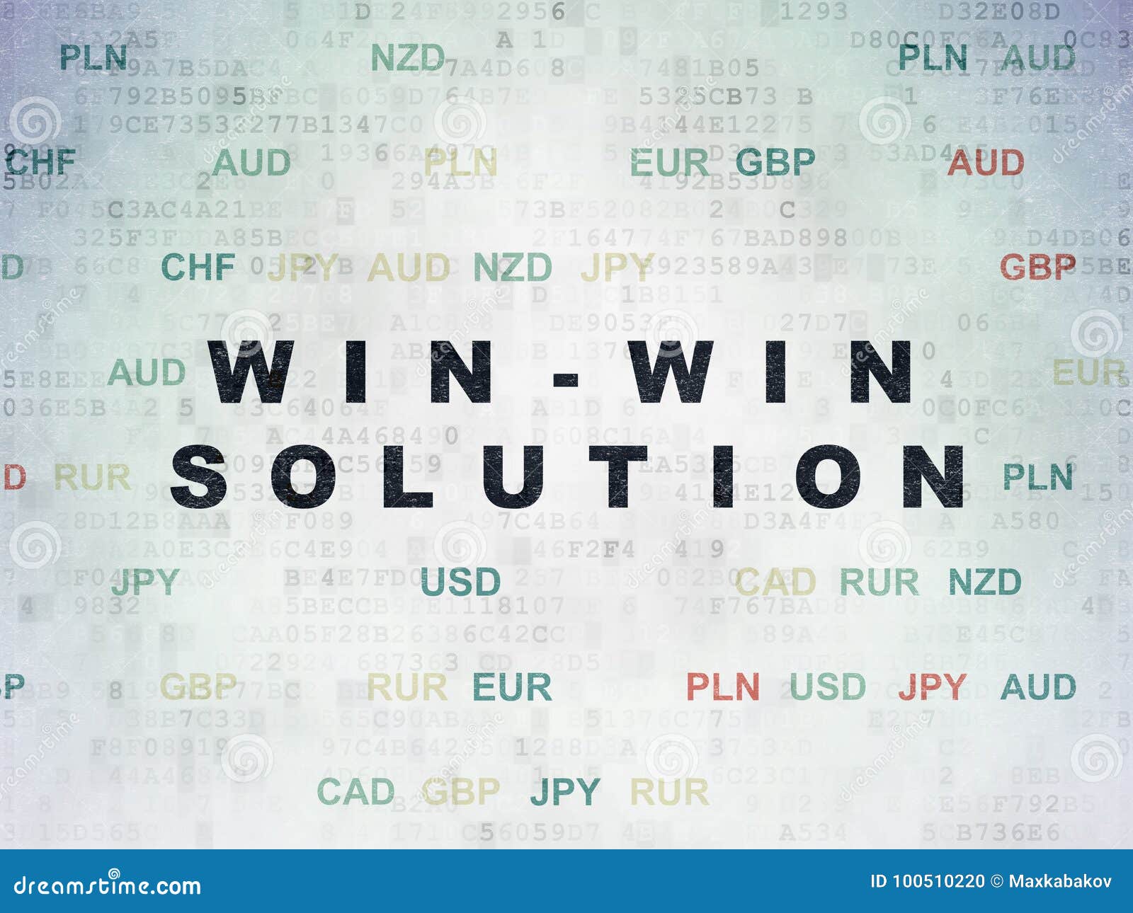 Business Concept: Win-win Solution on Digital Data Paper Background ...