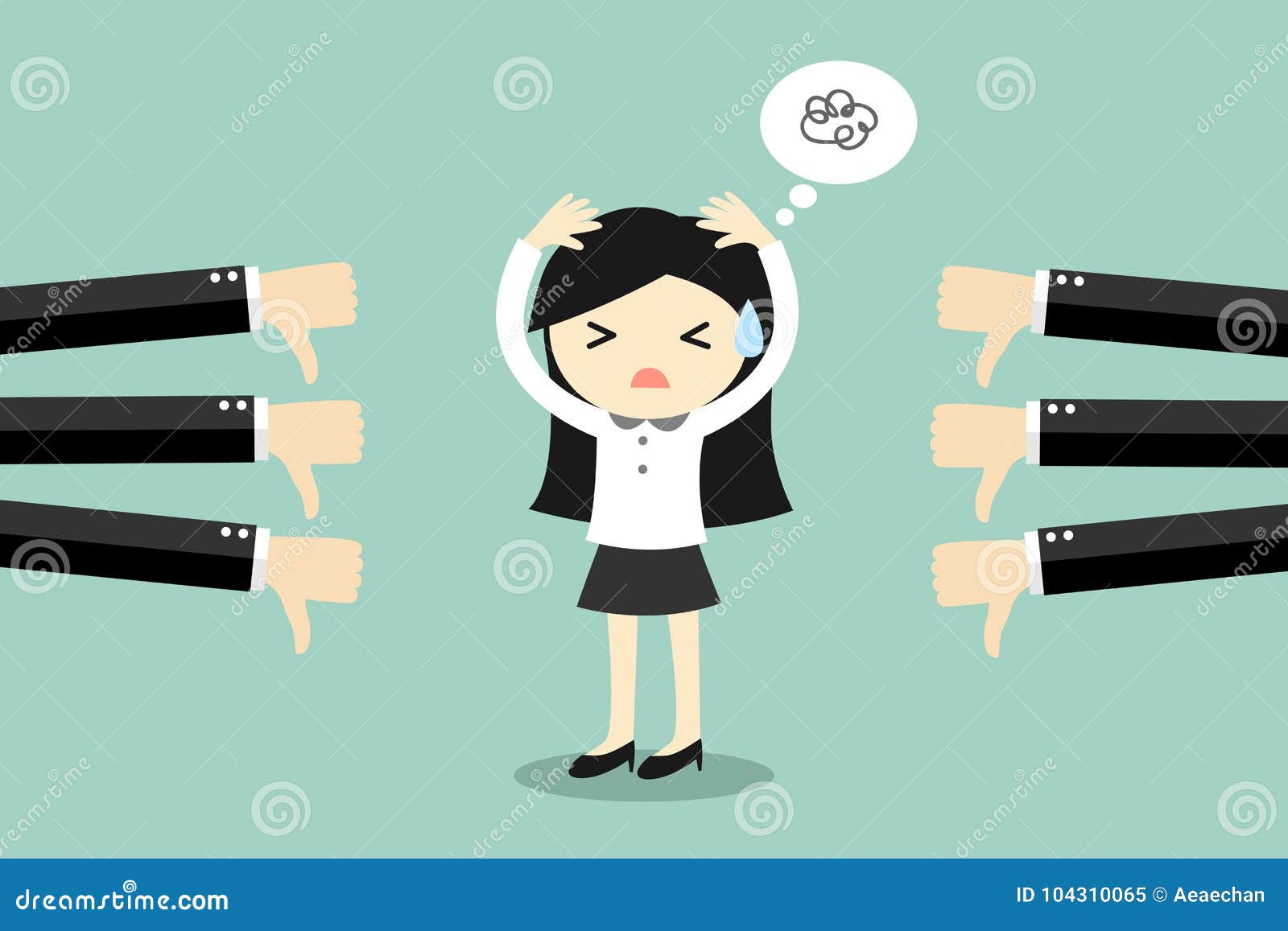 Business Concept, Business Woman Get Bad Feedback. Stock Vector ...