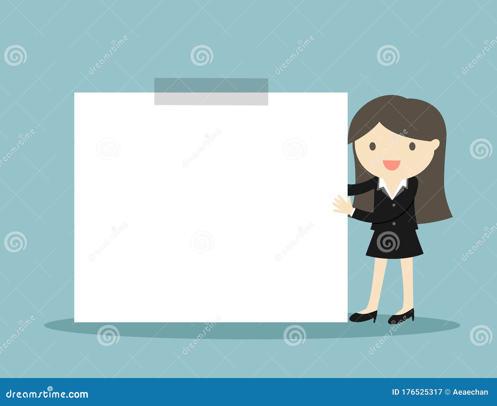 Business Concept, Business Woman Holding White Sticky Note. Stock ...