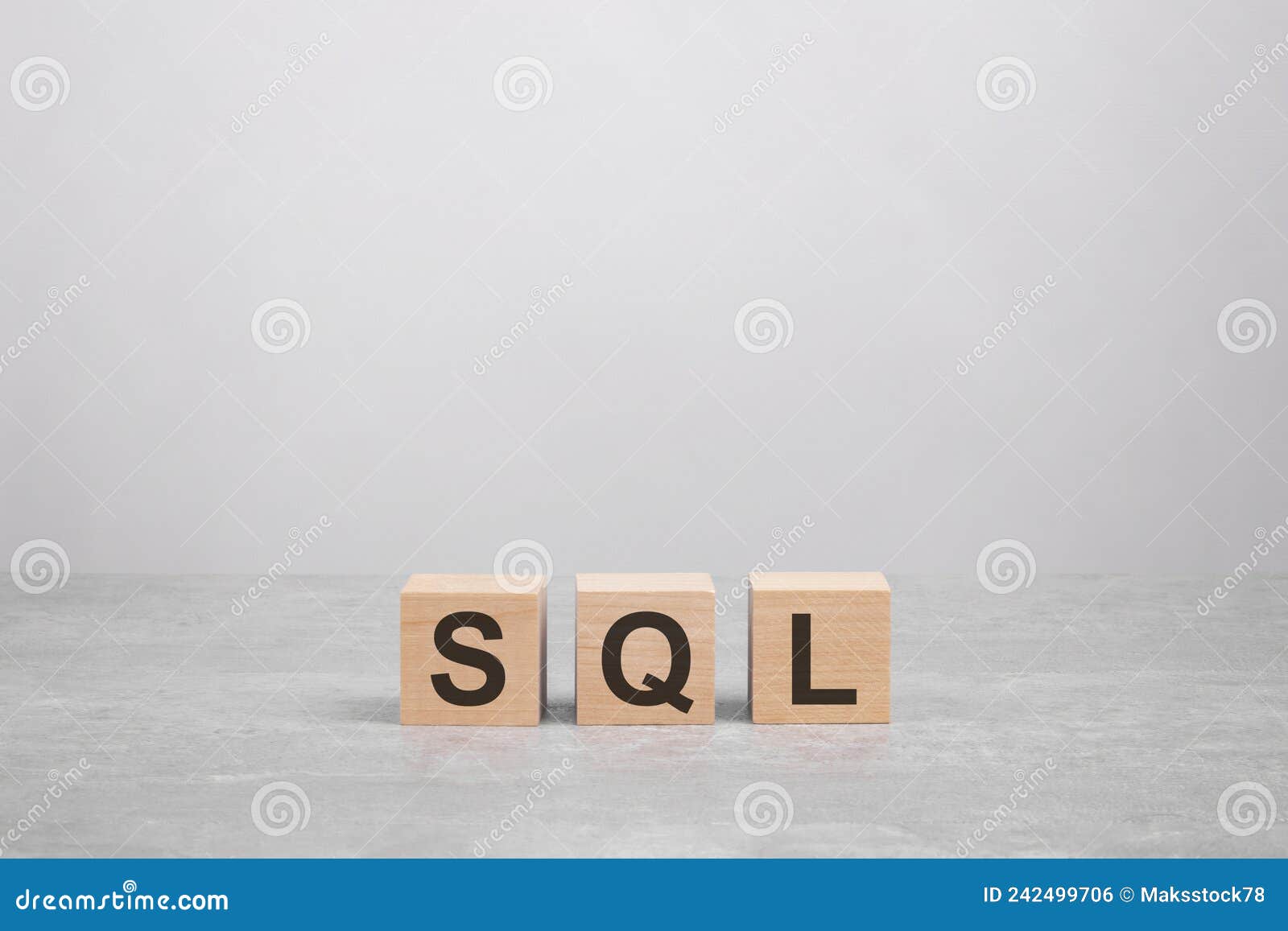 Business Concept. Wooden Cube on a Concrete Surface with Text SQL Stock ...