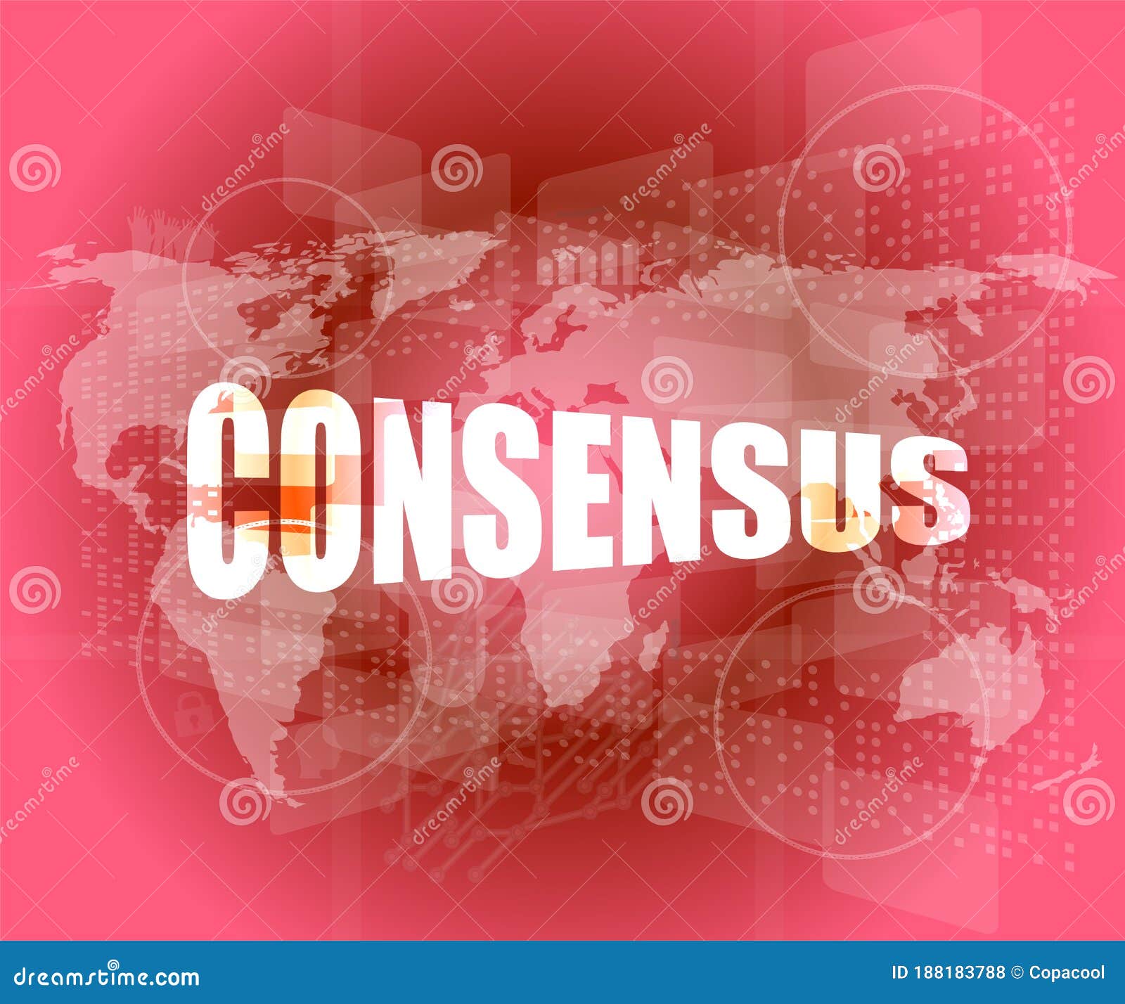 Business Concept: Word Consensus on Digital Touch Screen Stock ...