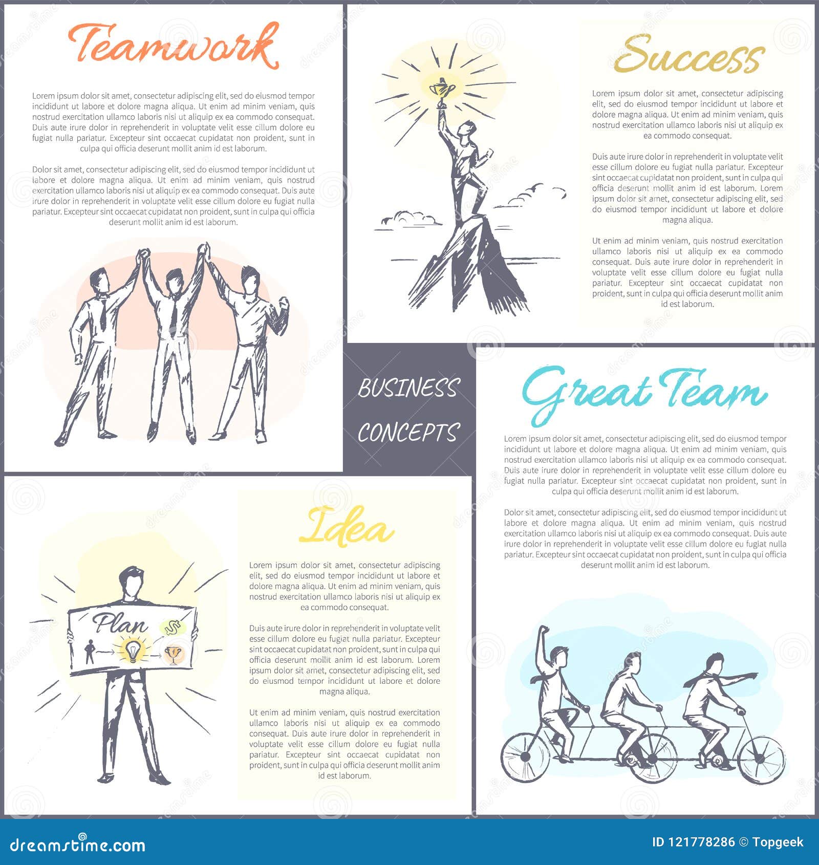 Business Concepts Collection Vector Illustration Stock Vector ...