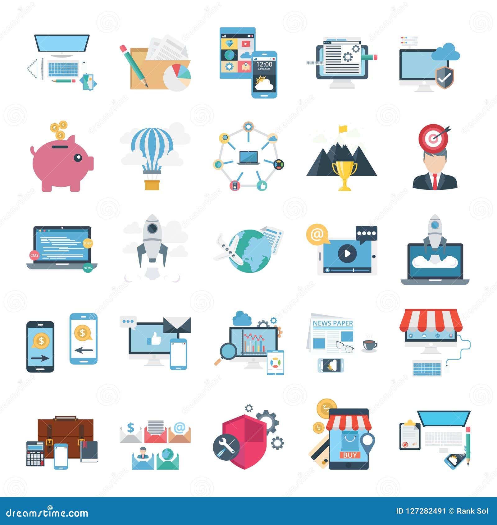 Business Concepts Color Vector Icons Set Stock Vector - Illustration of ... Business Concepts Color Vector Icons Set Stock Vector - Illustration of ...