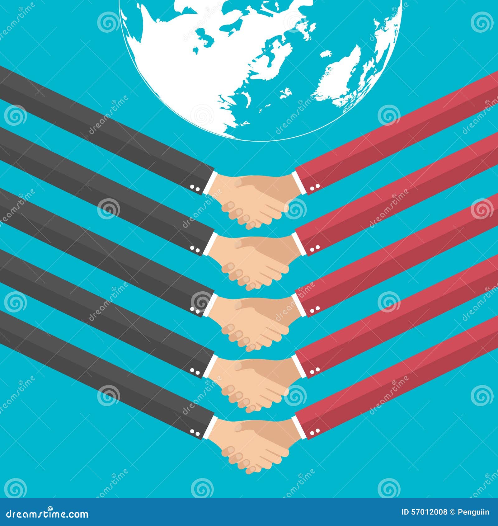 Business Concepts in Flat Design for Web, Teamwork, E-commerce, Shake ...