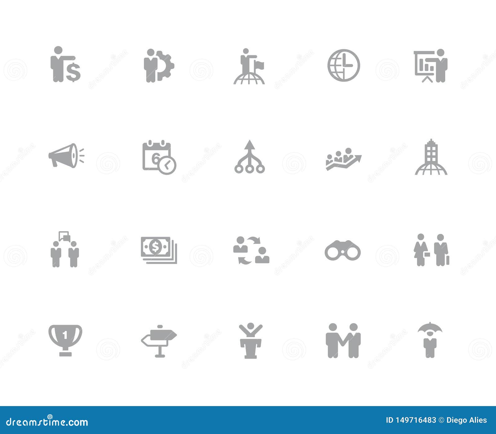 Business Concepts Icons Set // 32 Pixels Icons White Series Stock ...