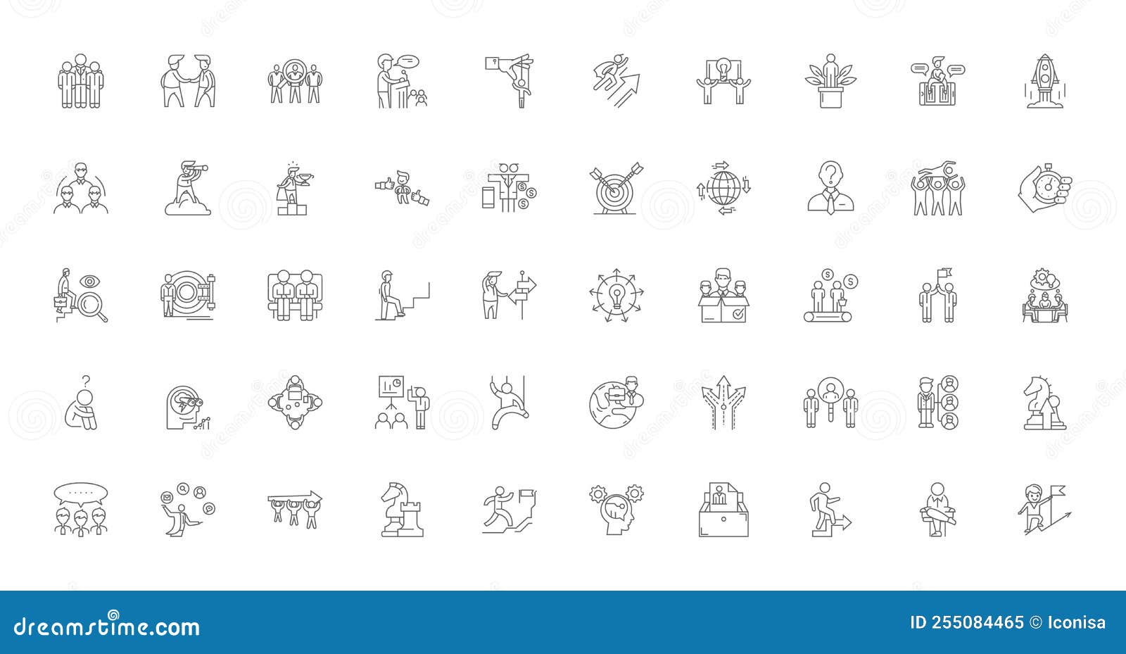 Business Concepts Ideas, Linear Icons, Line Signs Set, Vector ...