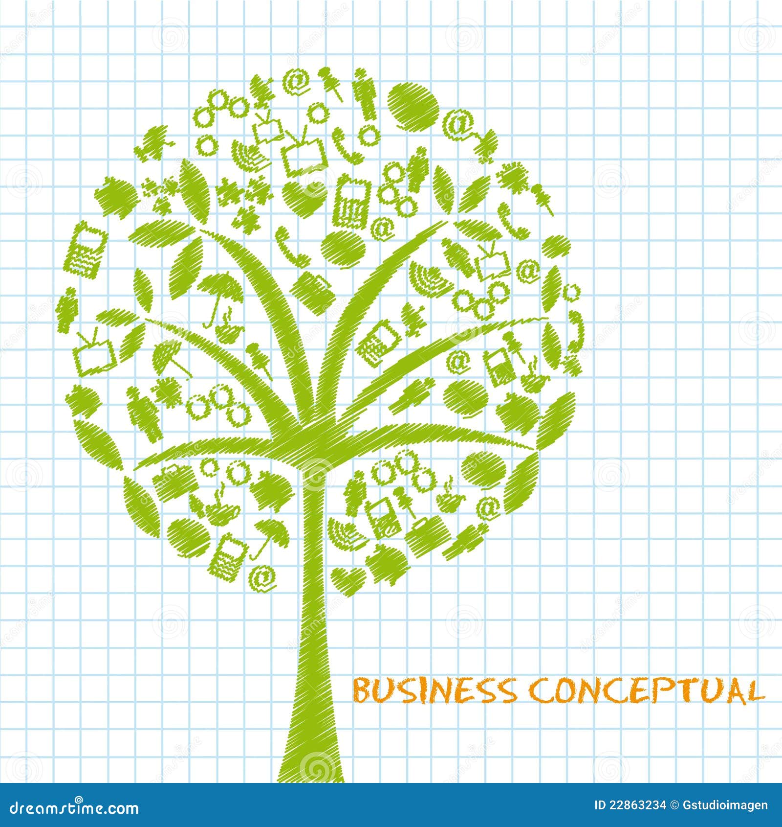 Business conceptual tree stock vector. Illustration of organizer - 22863234