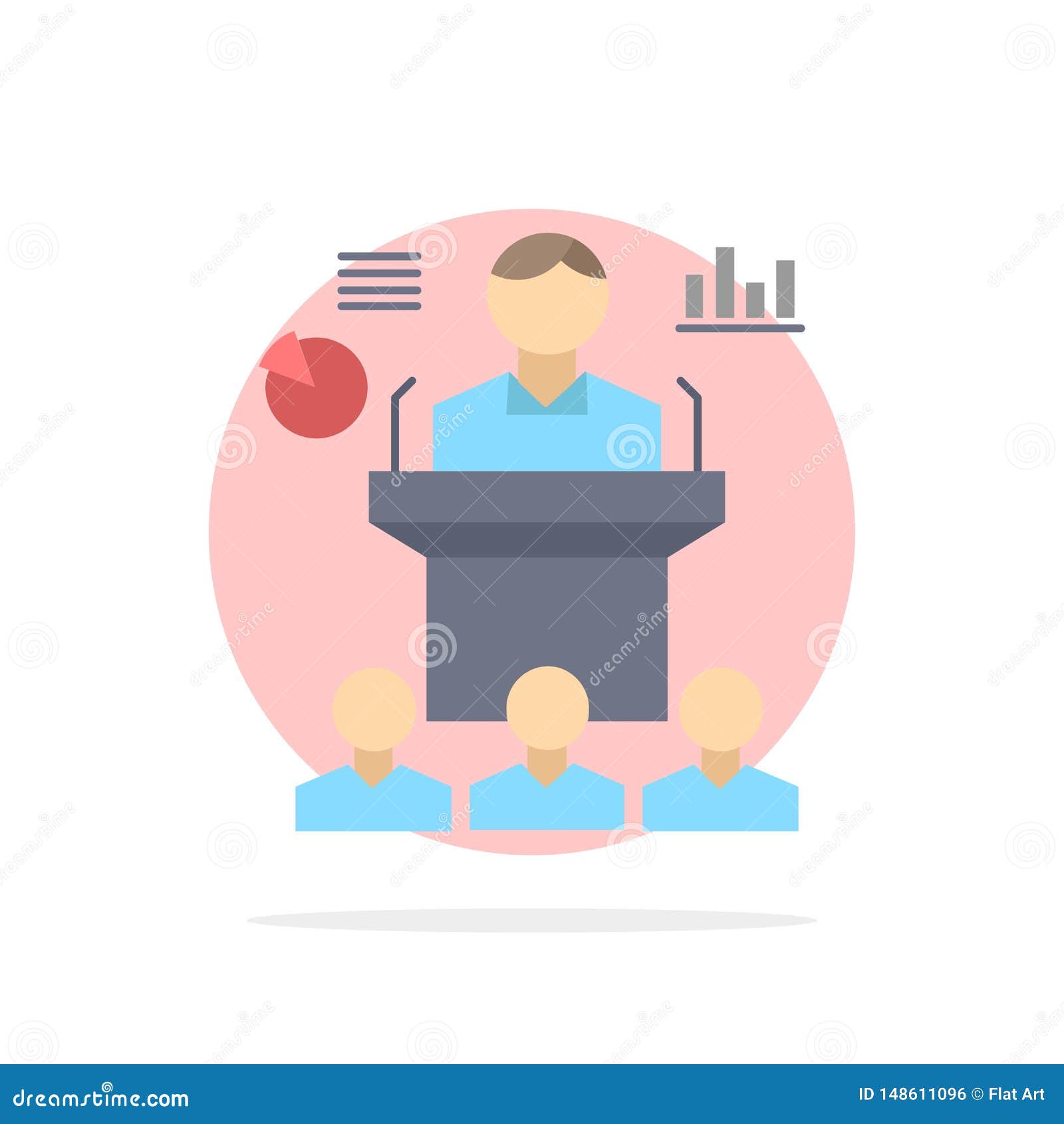 Business, Conference, Convention, Presentation, Seminar Flat Color Icon ...