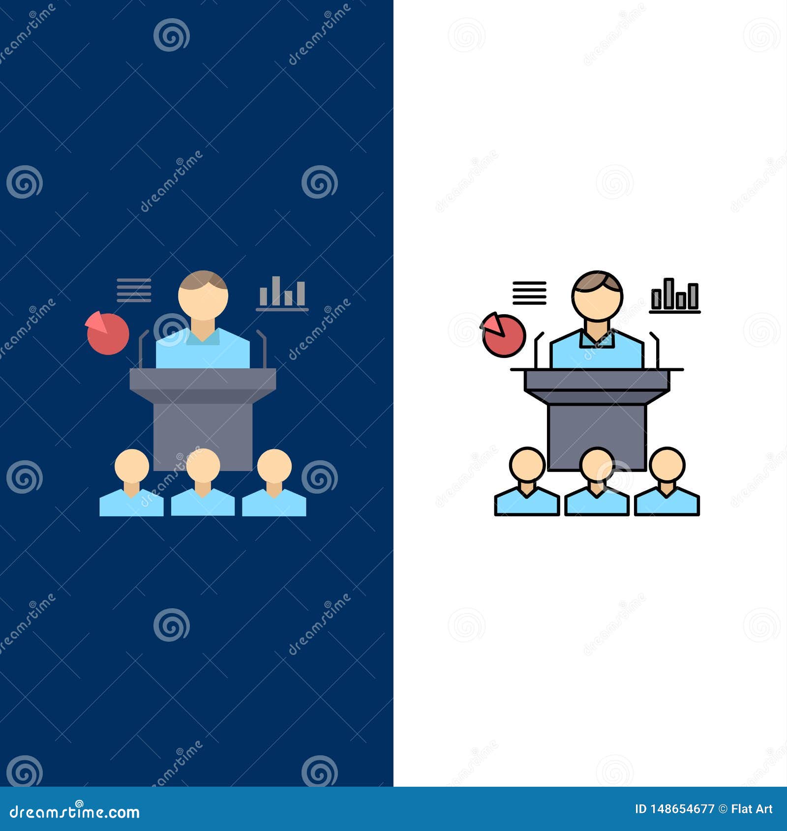 Business, Conference, Convention, Presentation, Seminar Flat Color Icon ...