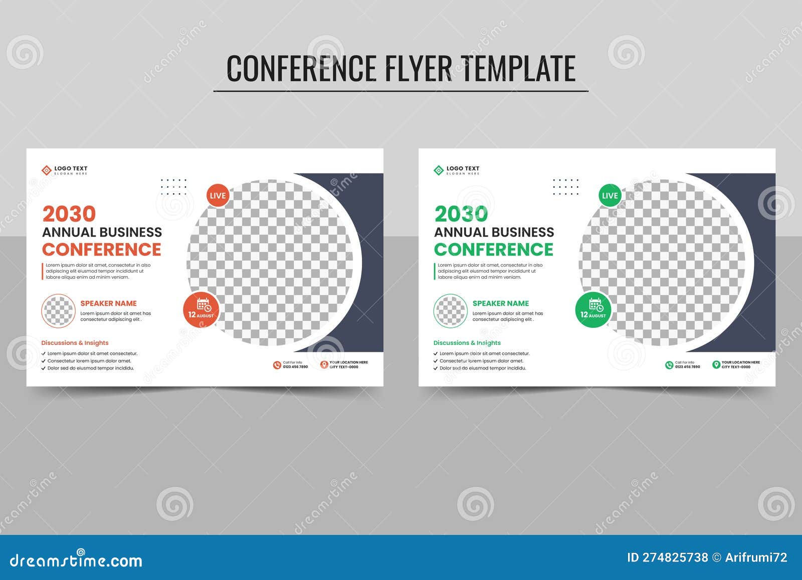 Business Conference Flyer Template and Live Webinar Horizontal Flyer ...