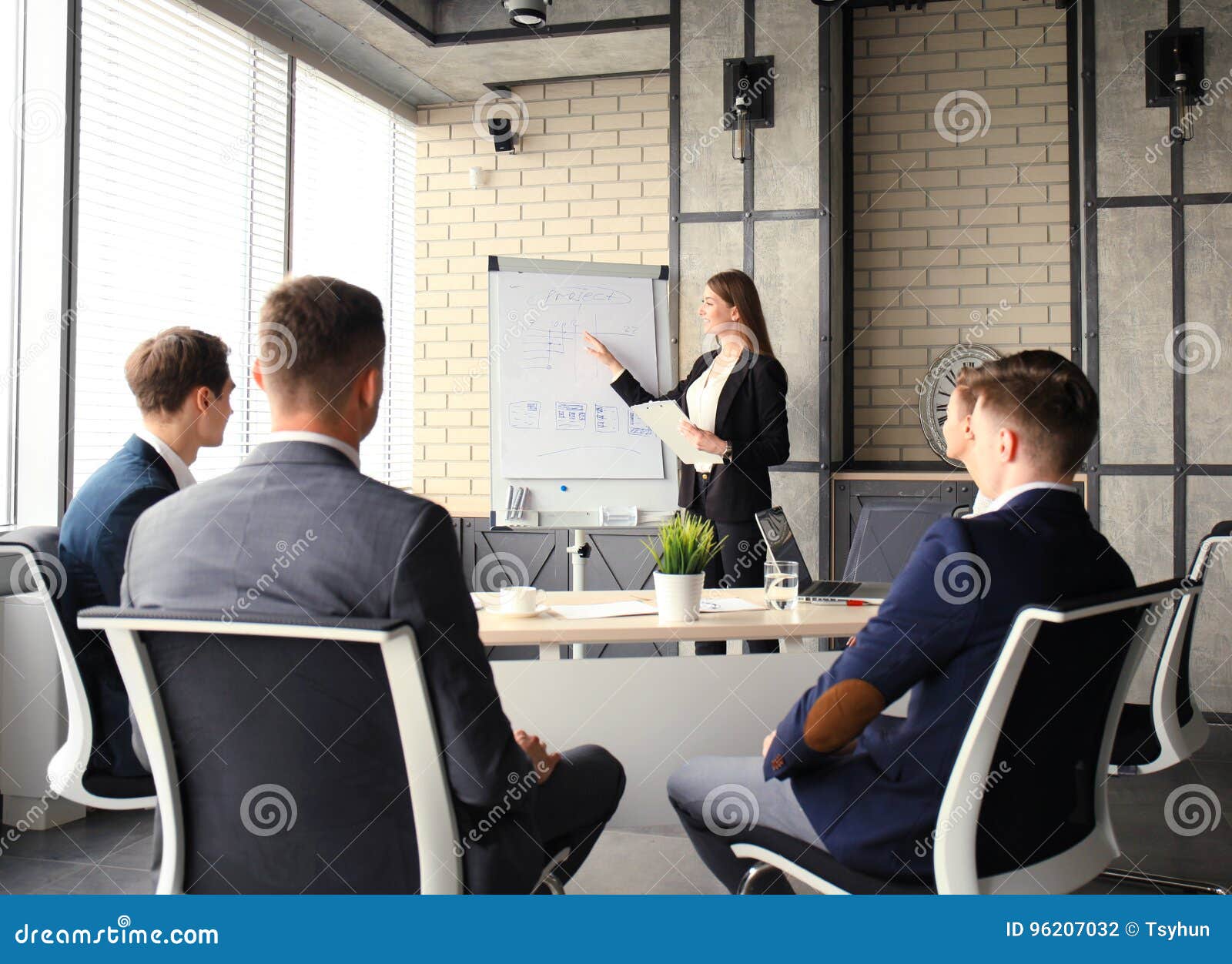 Business Conference Presentation with Team Training Flipchart Office ...