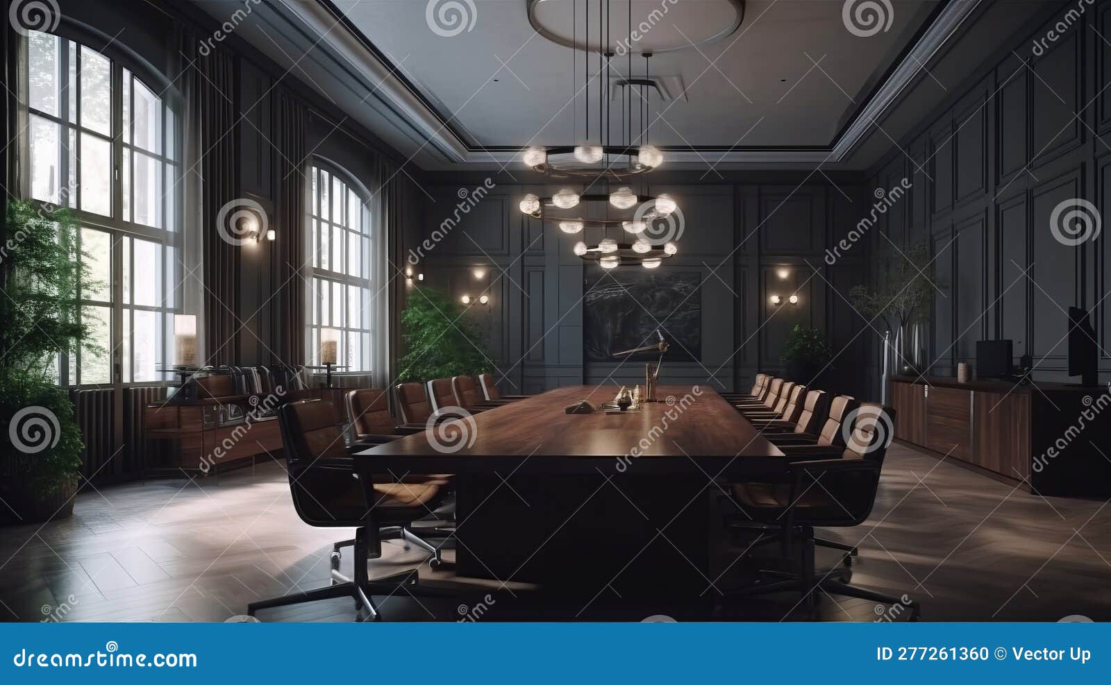 Business Conference Room. Generative AI Stock Illustration ...