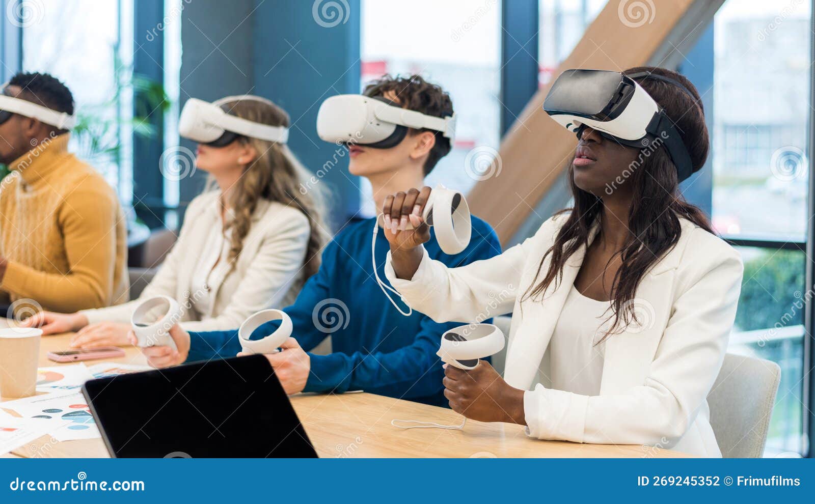 Business Conference in VR in an Office Stock Photo - Image of ...