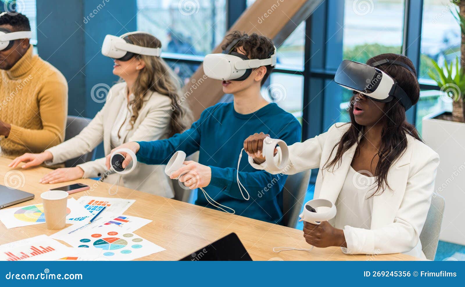 Business Conference in VR in an Office Stock Photo - Image of future ...