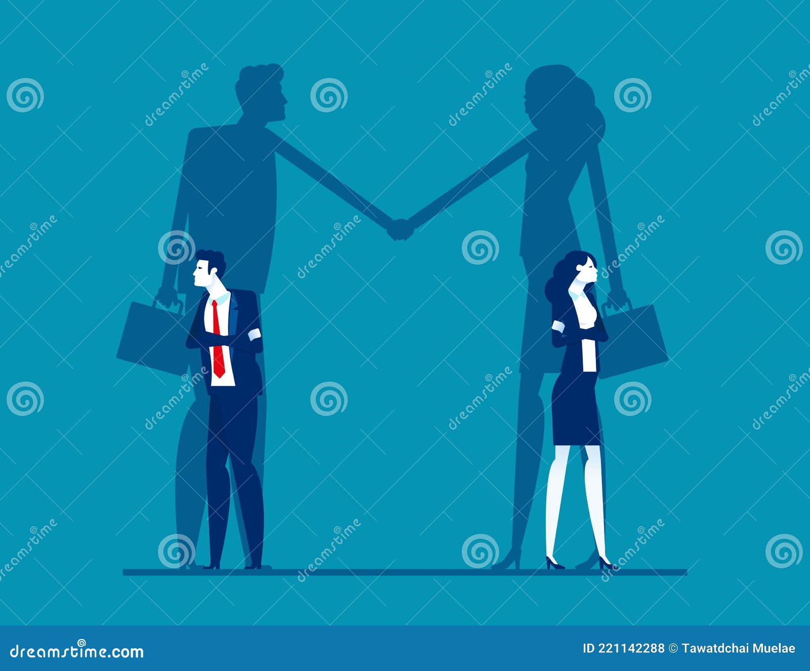 Business Conflicts but Also Cooperate with Each Other Stock Vector ...