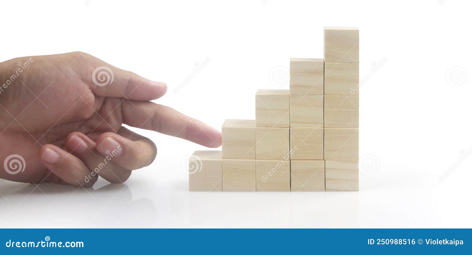 Business Connecting Piece of Multi Wood Chart Blocks Steps in Hand ...