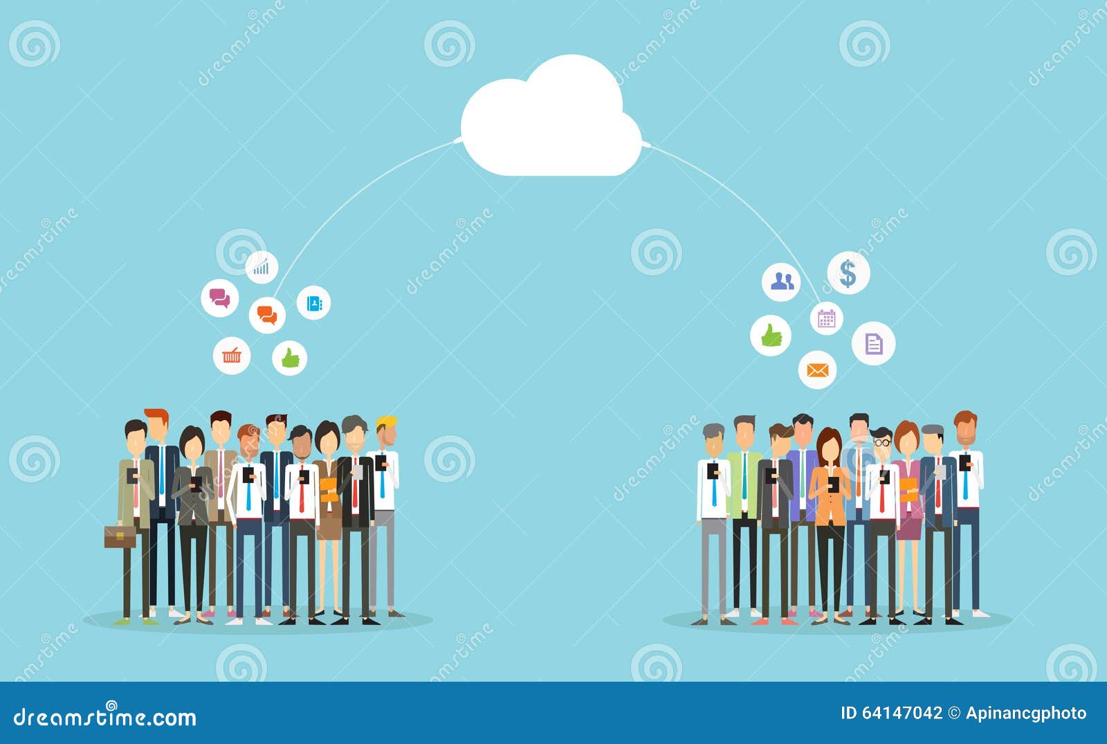 Business Connection on Cloud Stock Vector - Illustration of connection ...