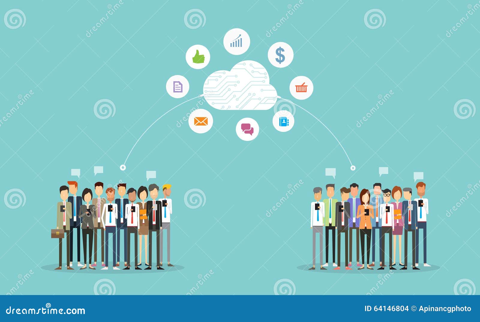 Business Connection on Cloud Stock Vector - Illustration of ...