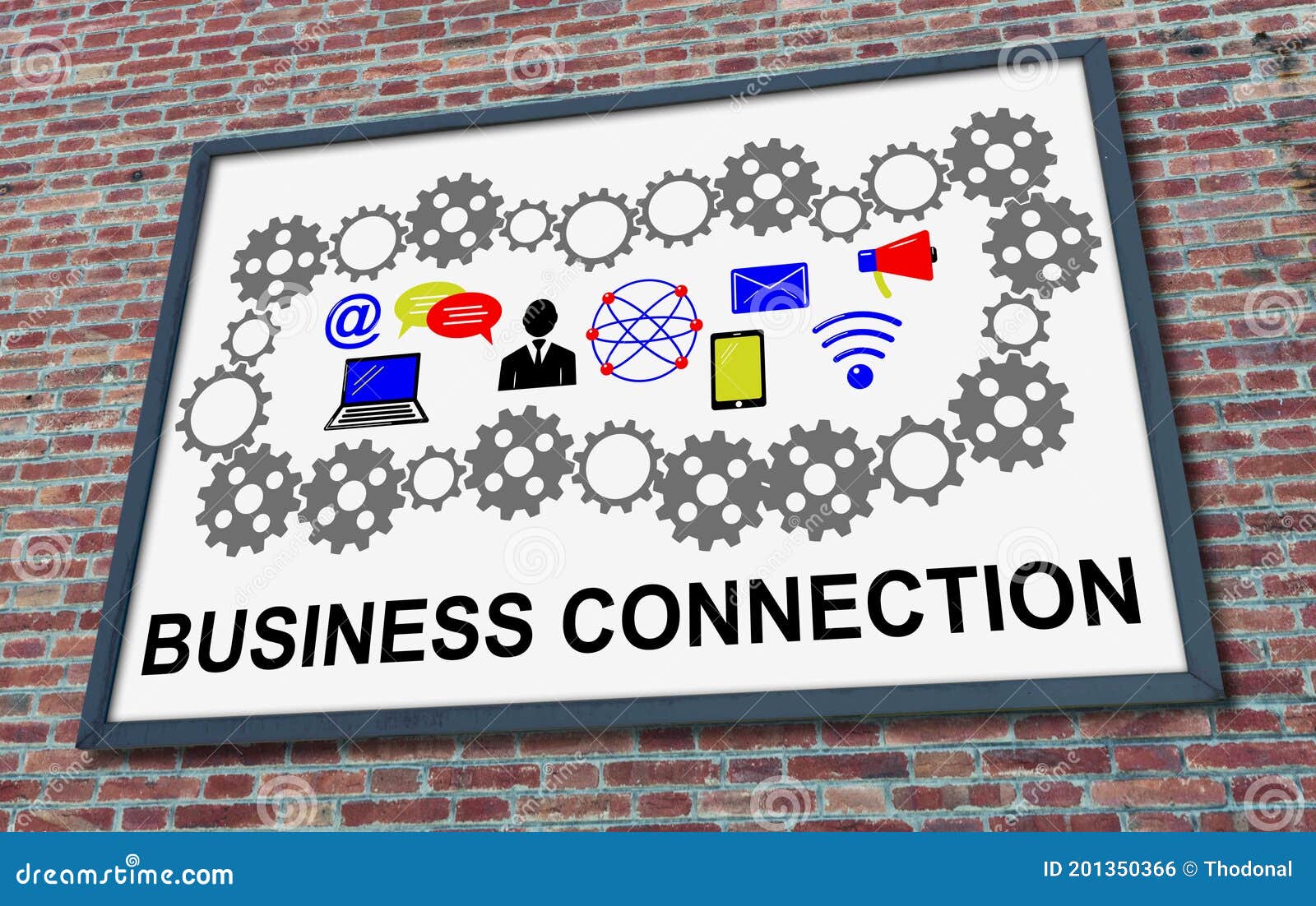 Business Connection Concept on a Billboard Stock Photo - Image of ...