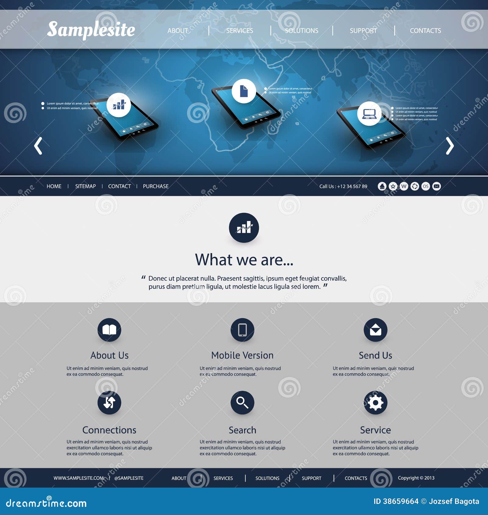 Business, Connection, Network - Website Template Stock Vector ...