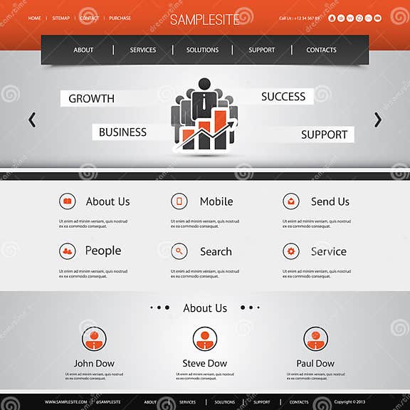 Business, Connections, Network - Website Template Stock Vector ...