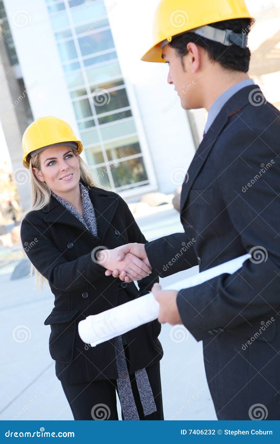 Business Construction Man and Woman Stock Photo - Image of construction ...
