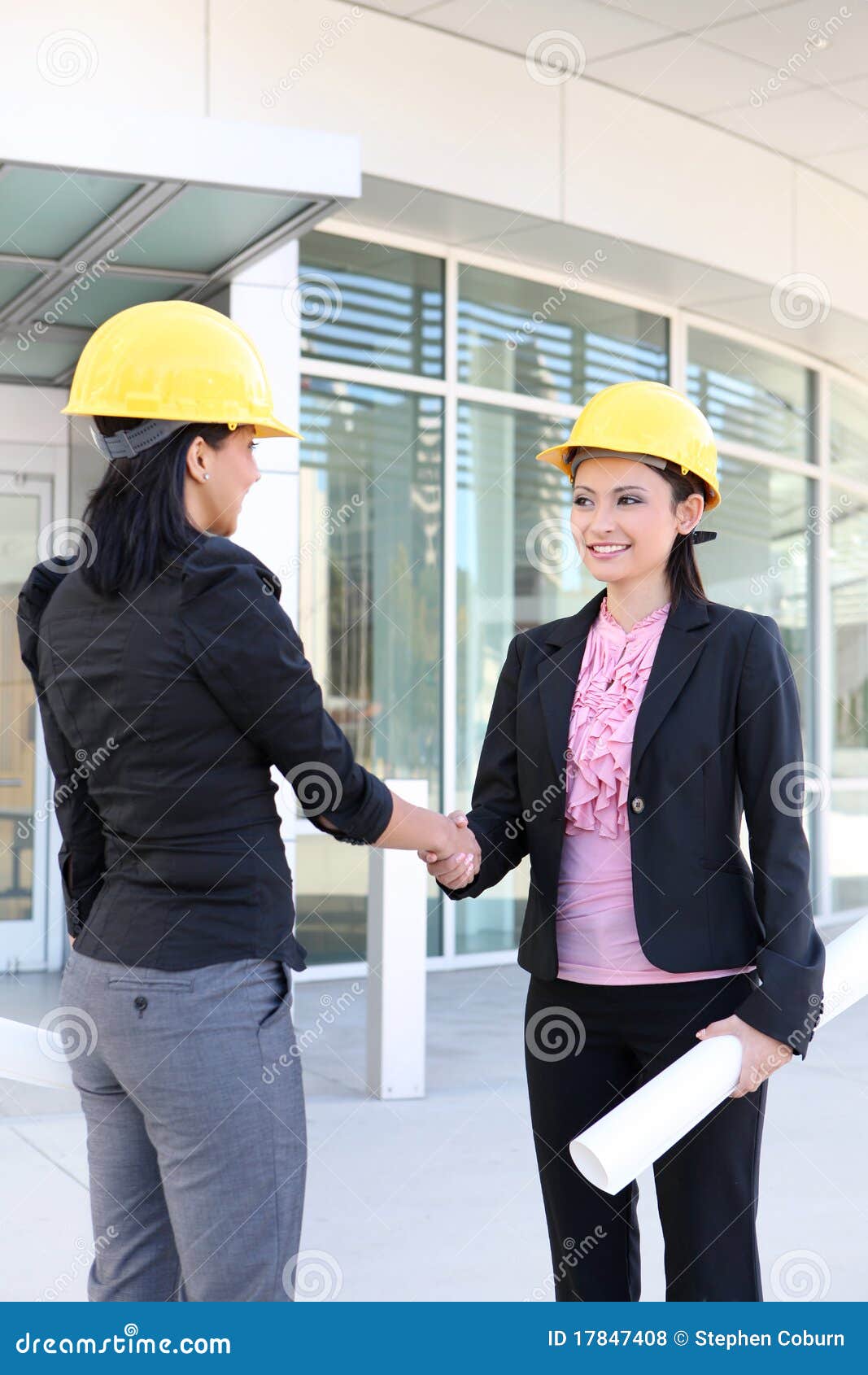 Business Construction Women Handshake Stock Photo - Image of manager ...