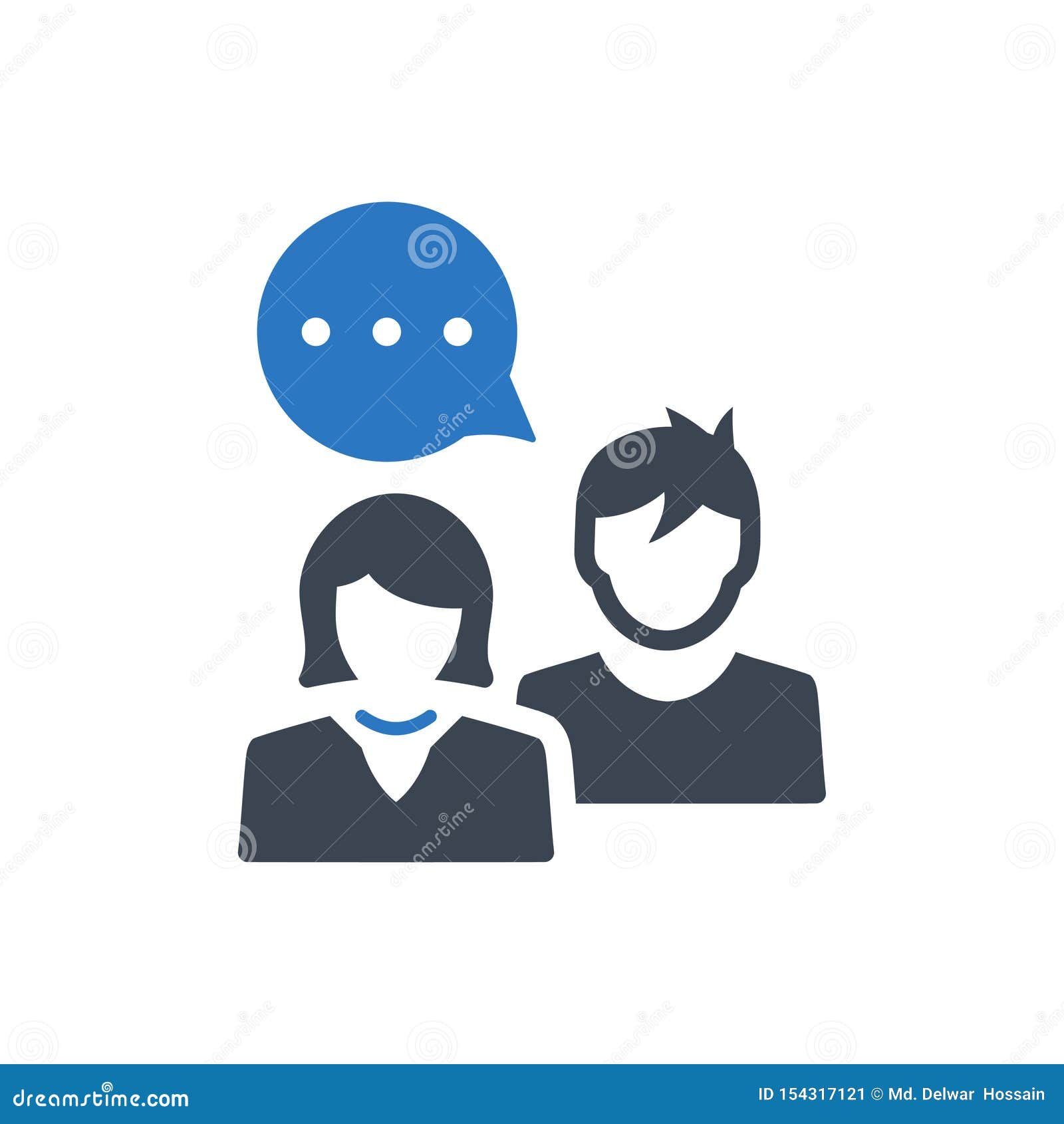 Business consultation icon stock vector. Illustration of communication ...