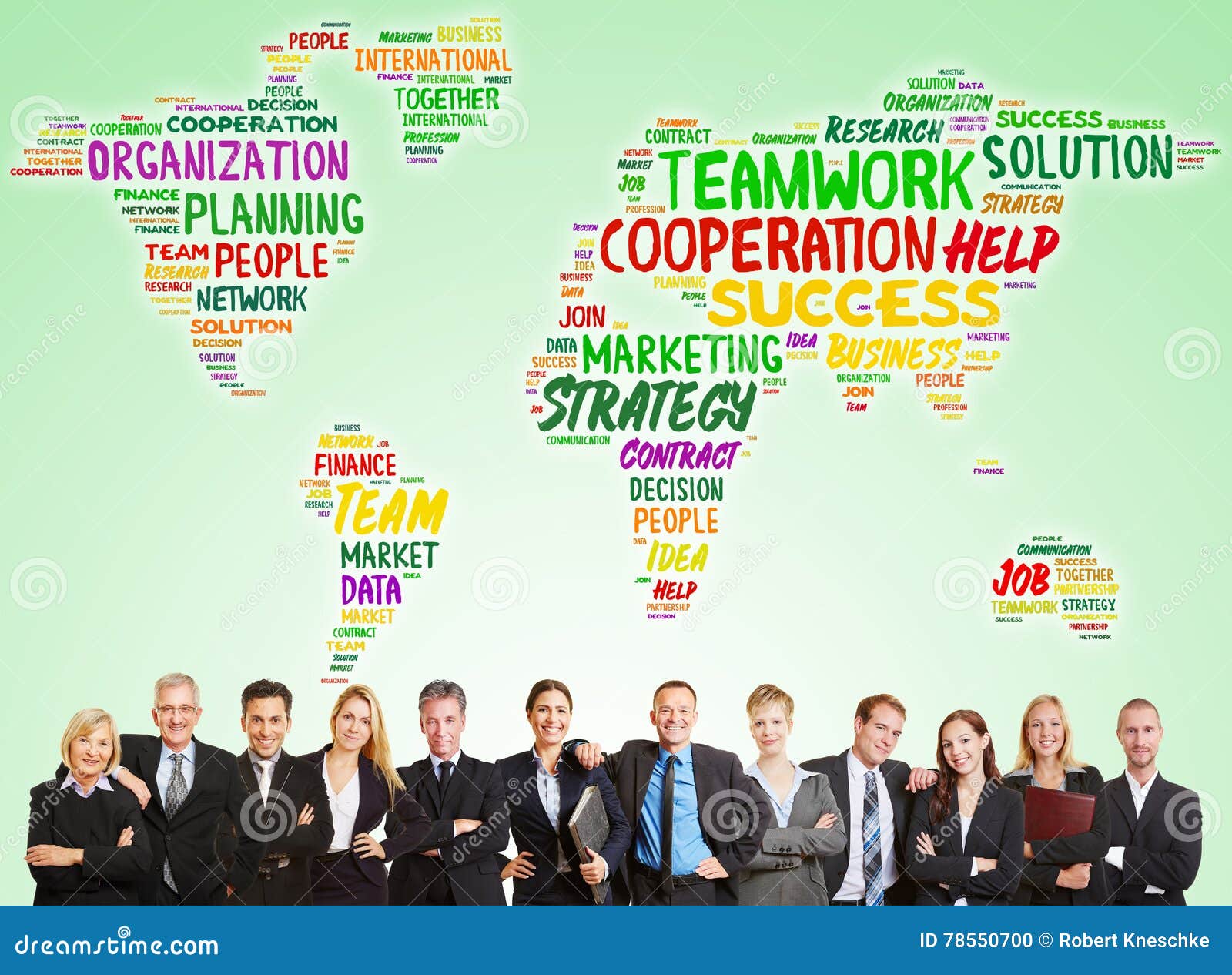 Business Consulting Team with World Map Stock Photo - Image of ...