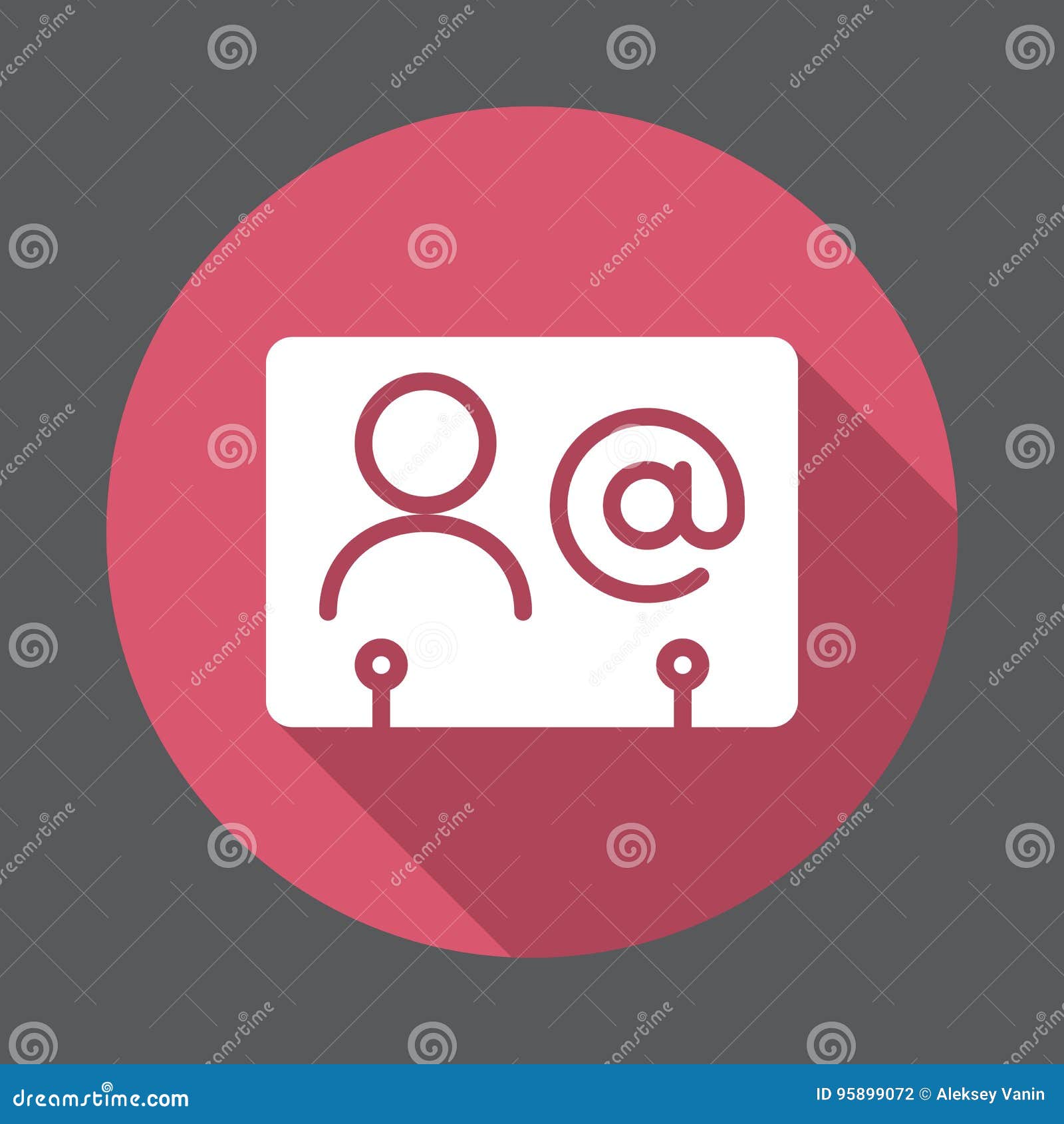 Business Contact Flat Icon. Round Colorful Button, Circular Vector Sign ...