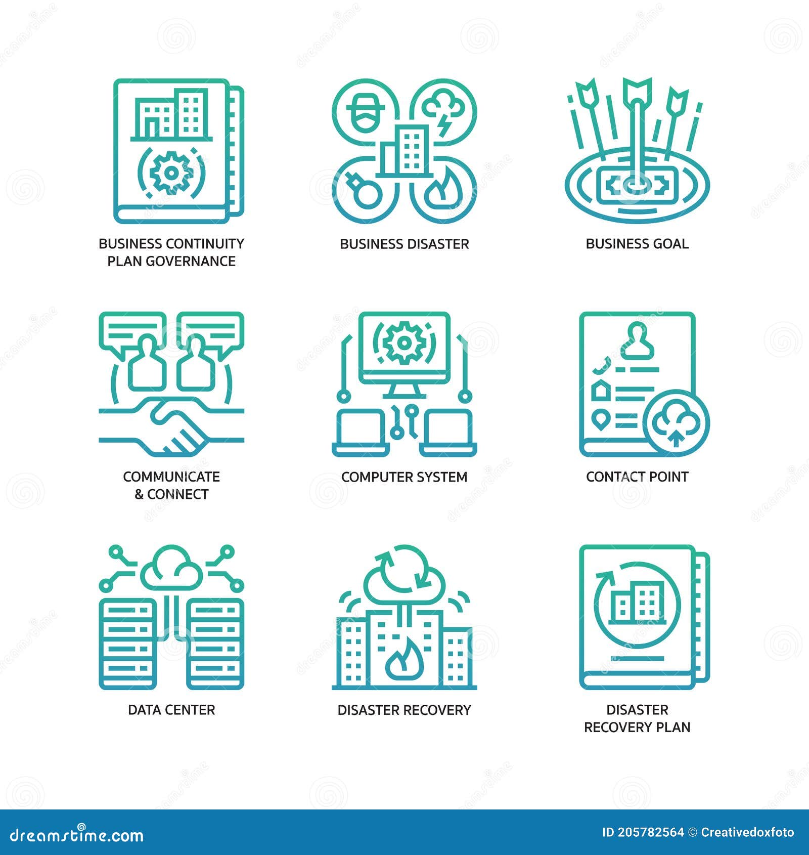 Business Continuity Plan Icons Set Stock Vector - Illustration of ...
