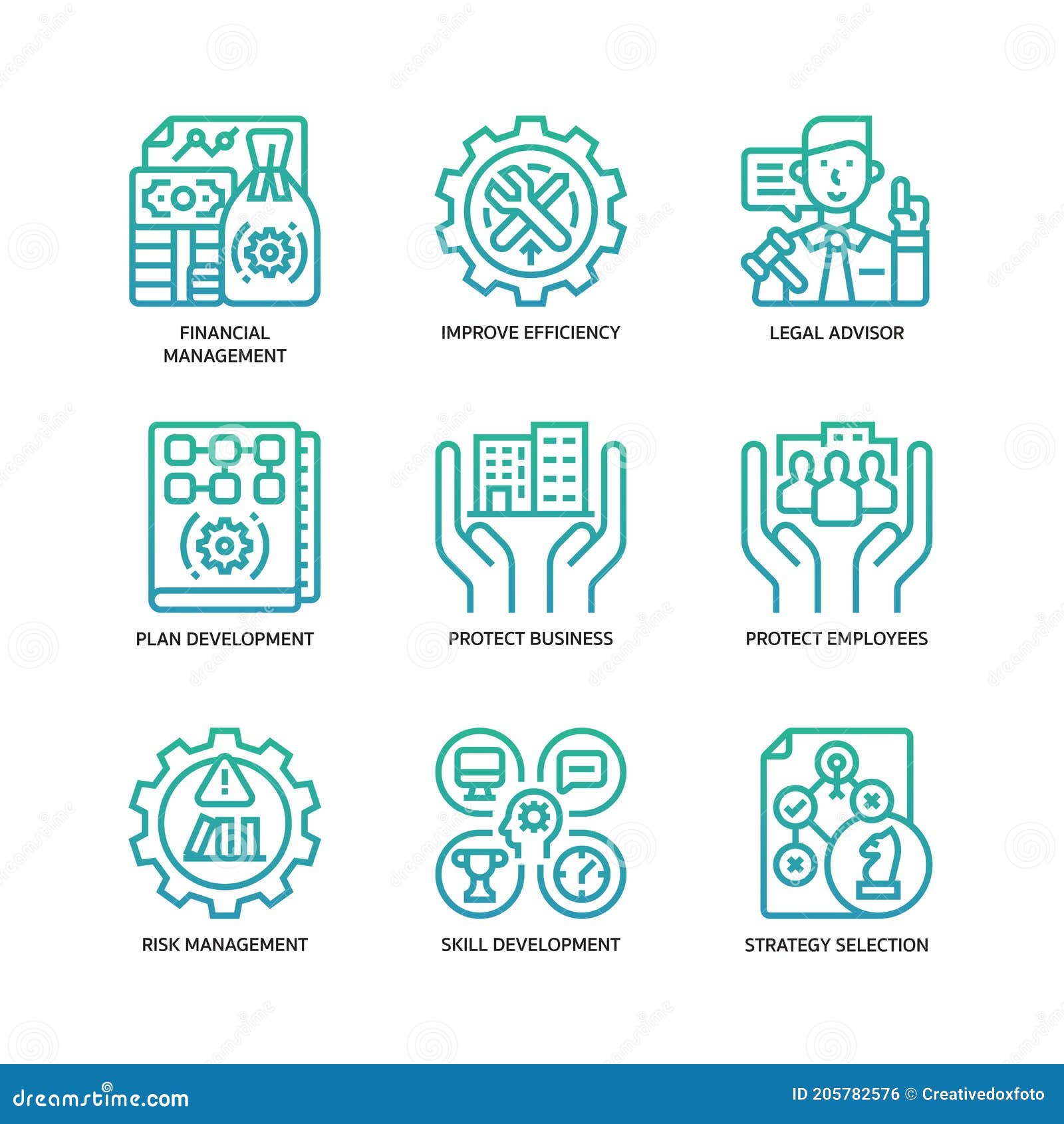 Business Continuity Plan Icons Set Stock Vector - Illustration of ...