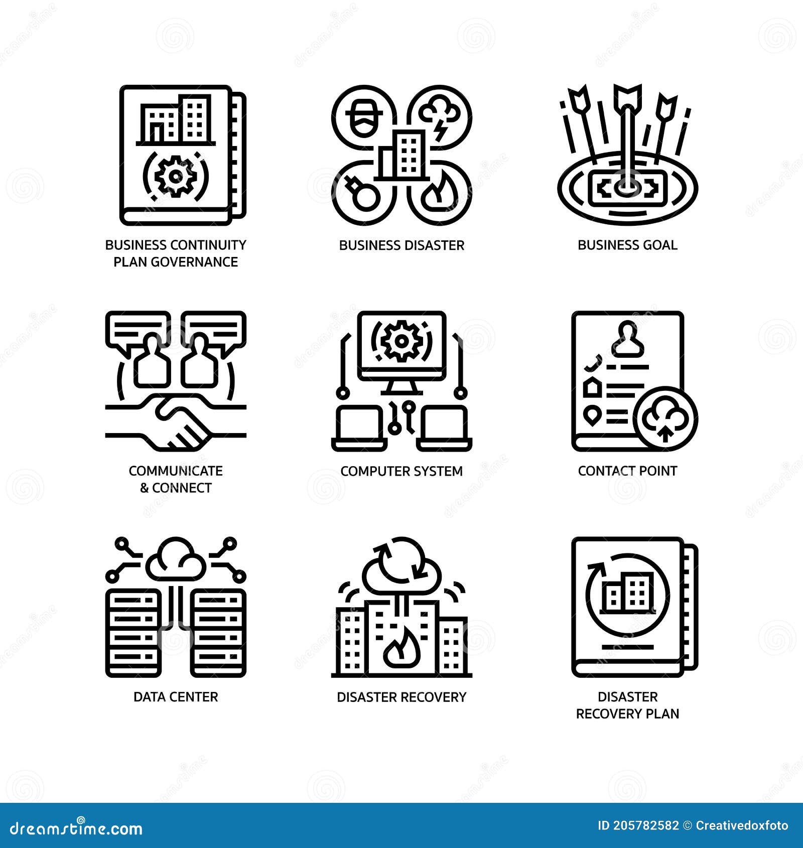 Business Continuity Plan Icons Set Stock Vector - Illustration of ...