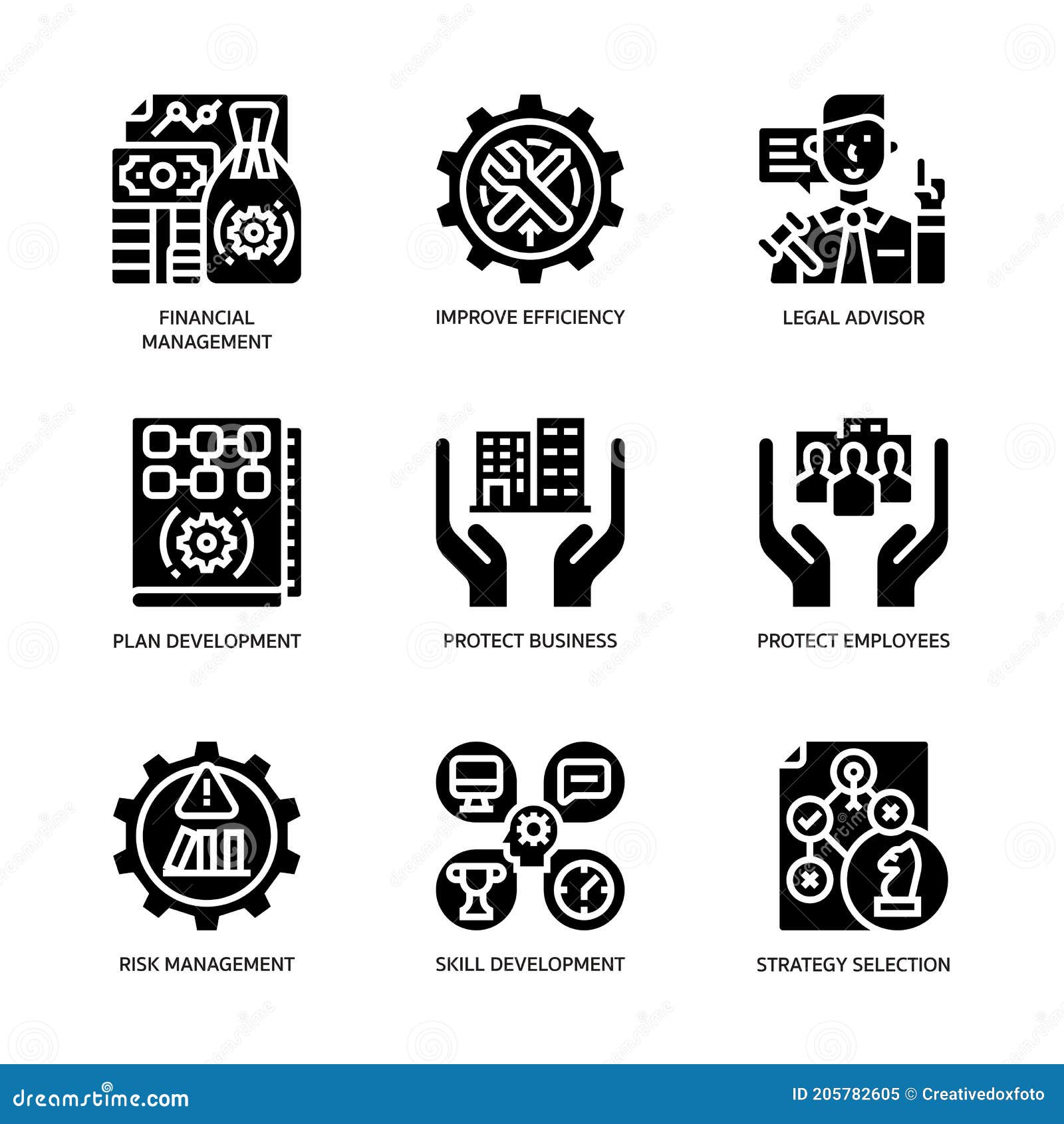 Business Continuity Plan Icons Set Stock Vector - Illustration of ...