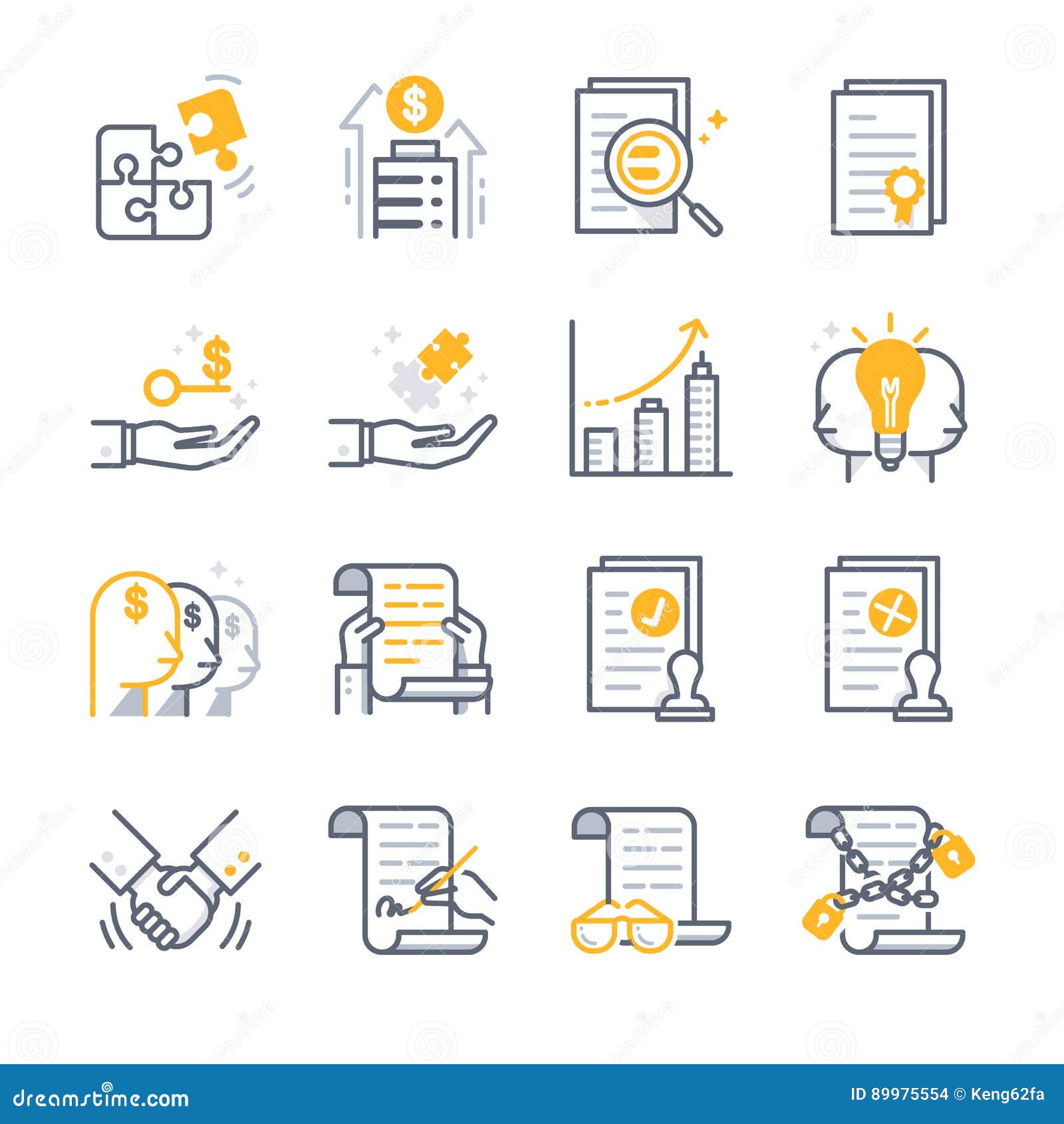Contract Agreement Icon In Comic Style. Document Sheet With Pen Vector ...