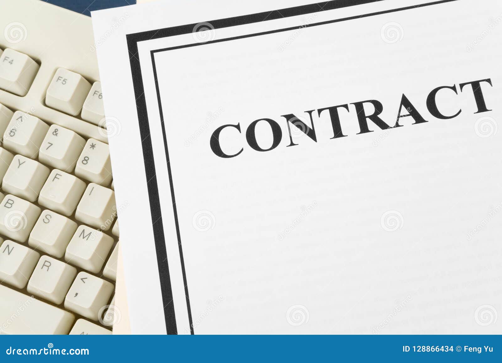A Business Contract stock photo. Image of keyboard, paperwork - 128866434