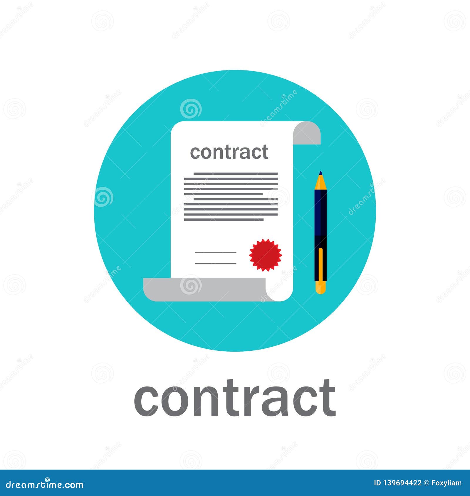 Business Contract Icon Flat Style Stock Vector - Illustration of ... Business Contract Icon Flat Style Stock Vector - Illustration of ...