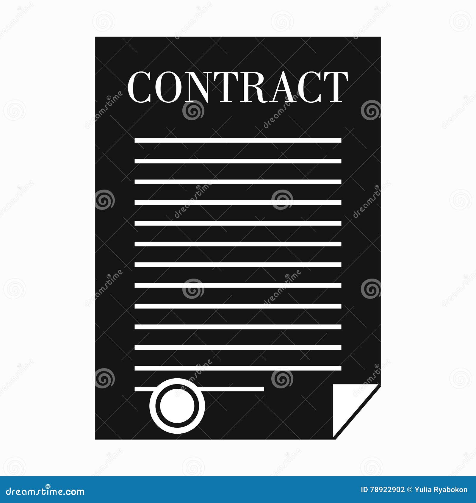 Business Contract Icon, Simple Style Stock Vector - Illustration of ...