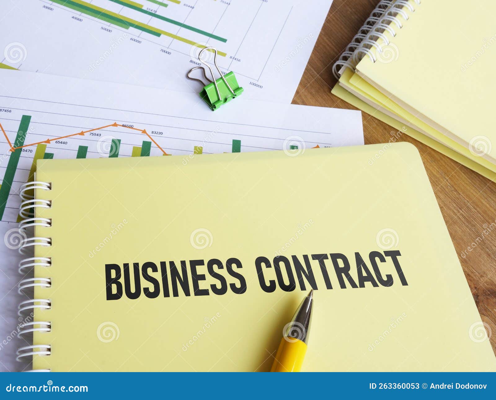 Business Contract is Shown Using the Text Stock Image - Image of ...