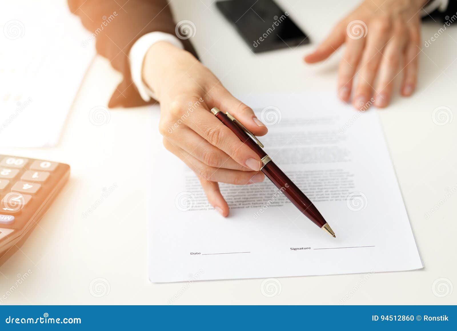 Business contract signing stock photo. Image of woman - 94512860