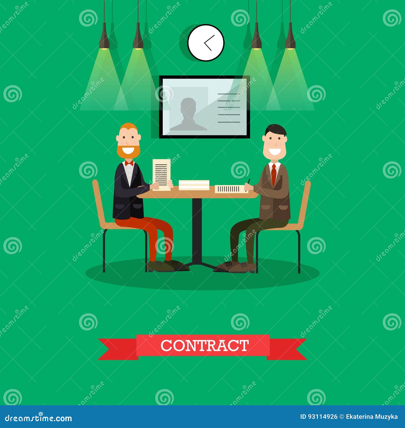 Business Contract Vector Illustration in Flat Style Stock Vector ... Business Contract Vector Illustration in Flat Style Stock Vector ...