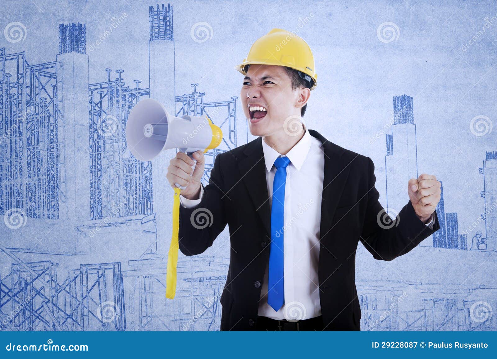 Business Contractor Using Speaker Stock Image - Image of indonesian ...