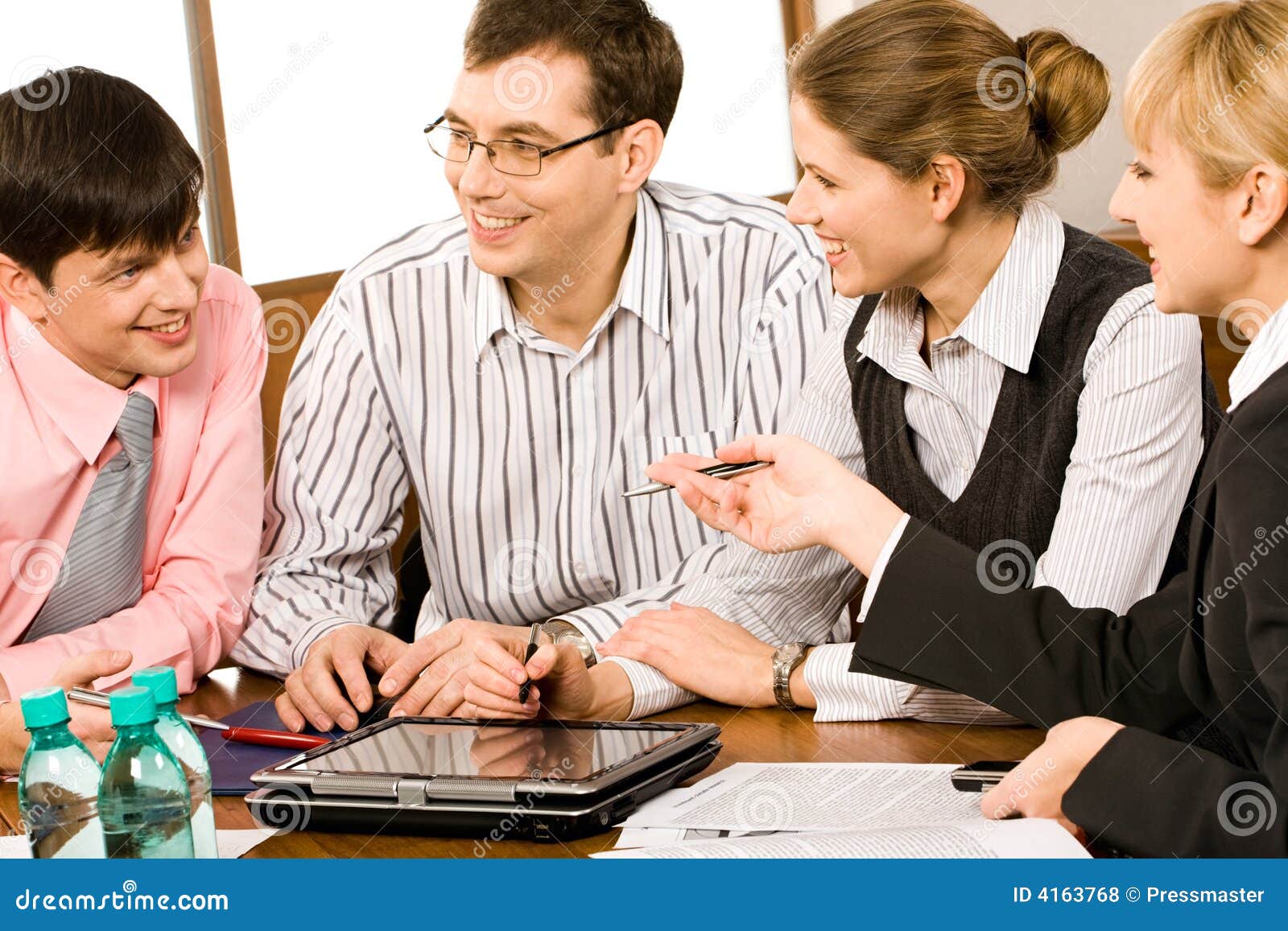 Business conversation stock photo. Image of female, adult - 4163768