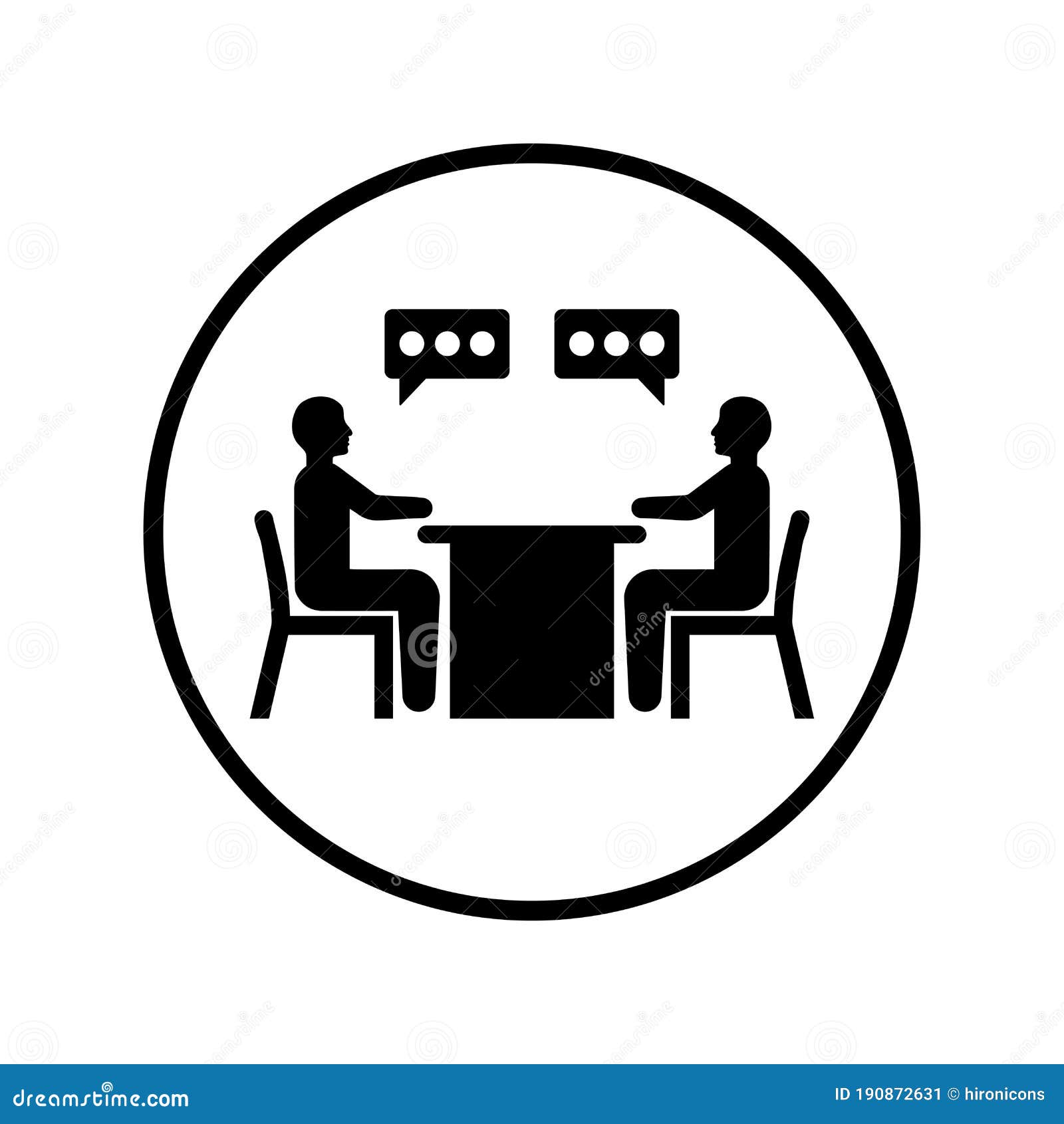 Business Conversation Icon / Black Color Stock Vector - Illustration of ...