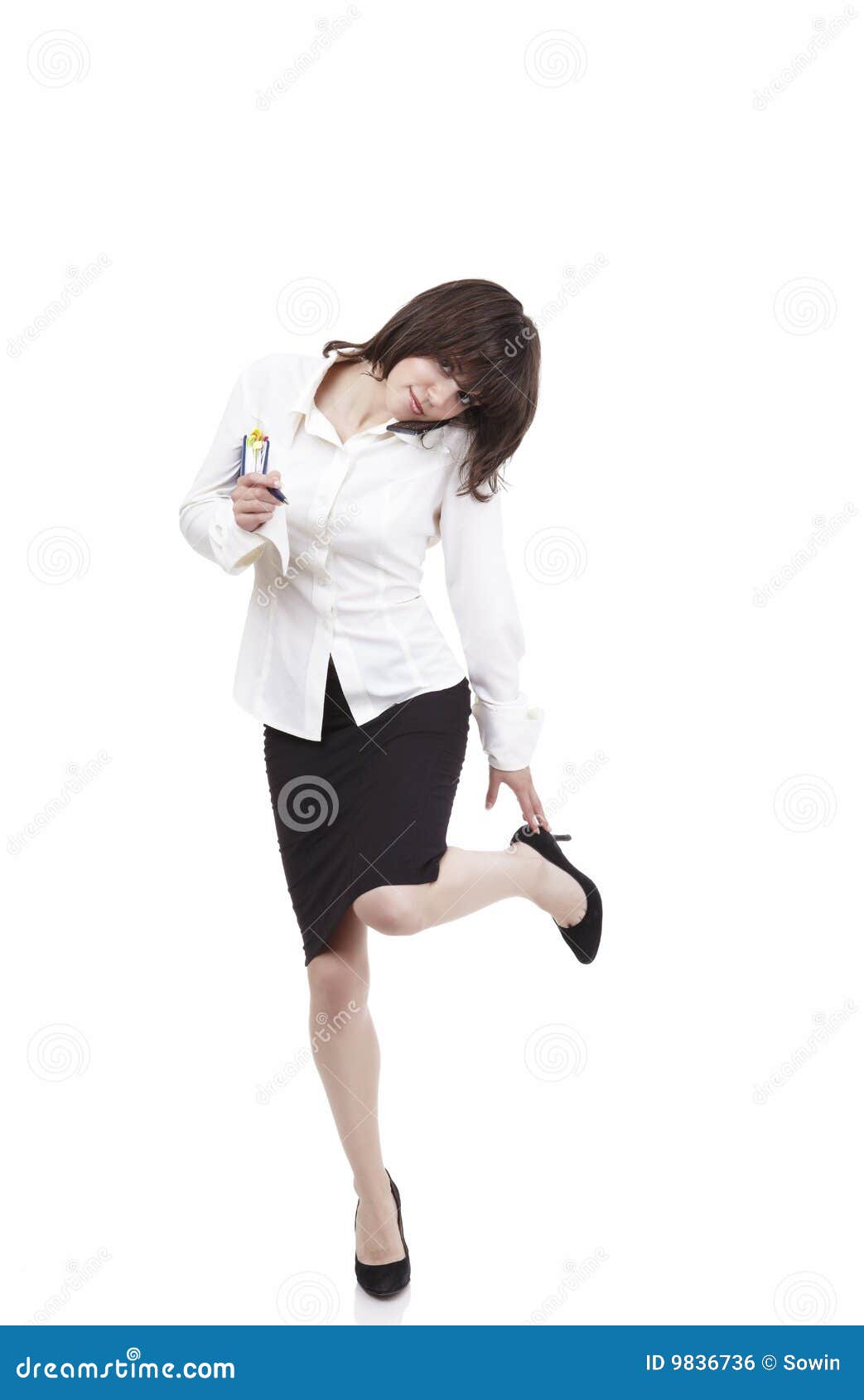 Business Conversation, Jumping on One Foot Stock Photo - Image of data ...