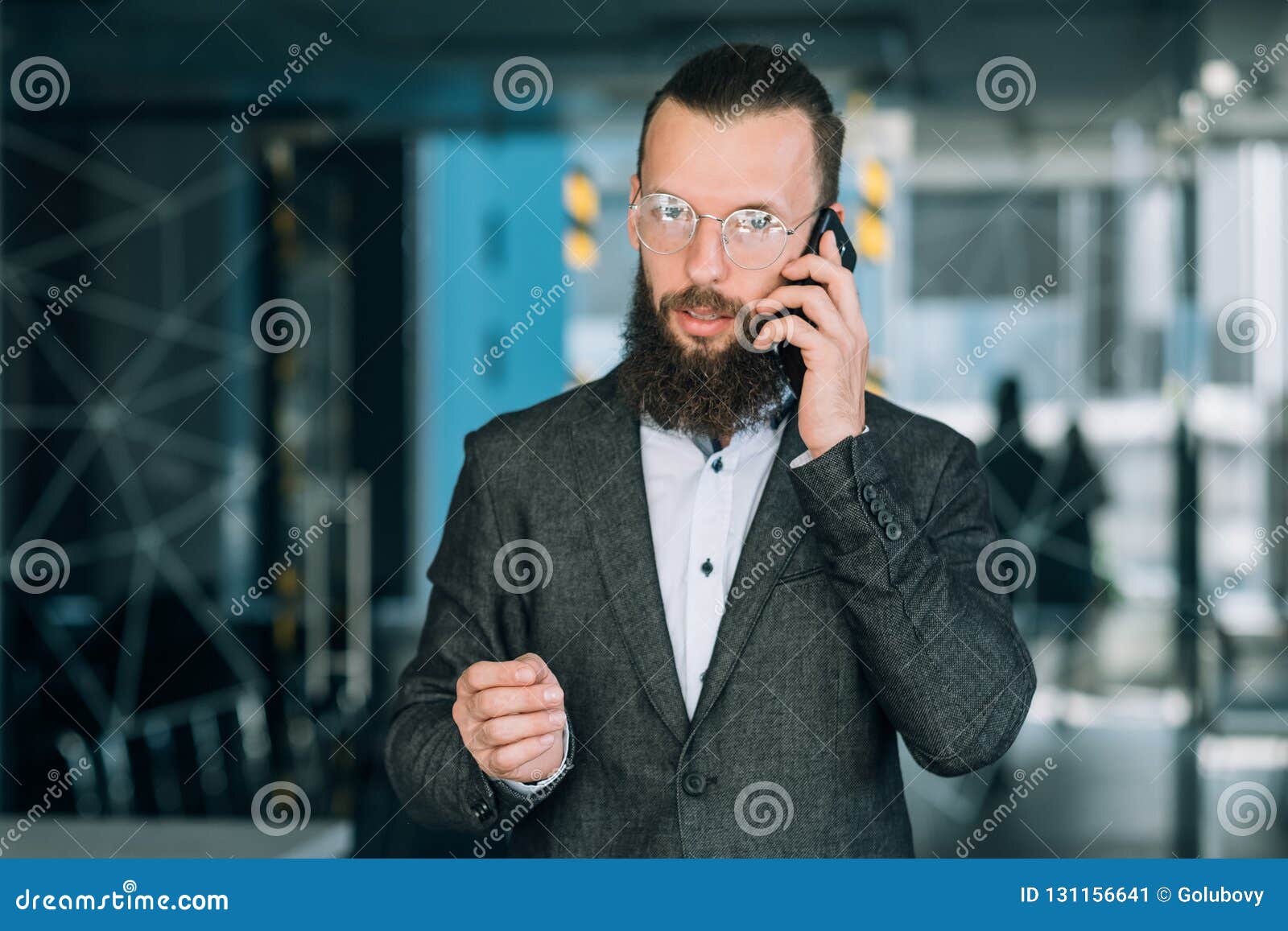 Business Conversation Phone Man Talking Mobile Stock Image - Image of ...